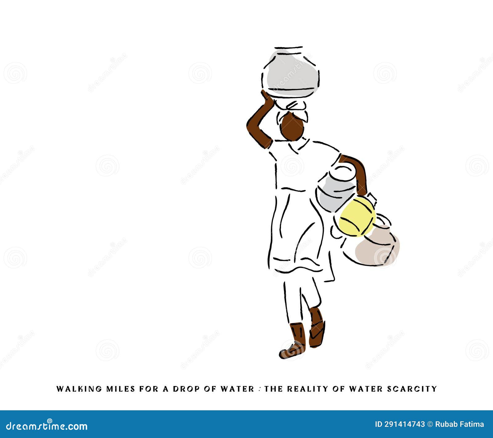 WATER SCARCITY AWARENESSS stock illustration. Illustration of daughter ...