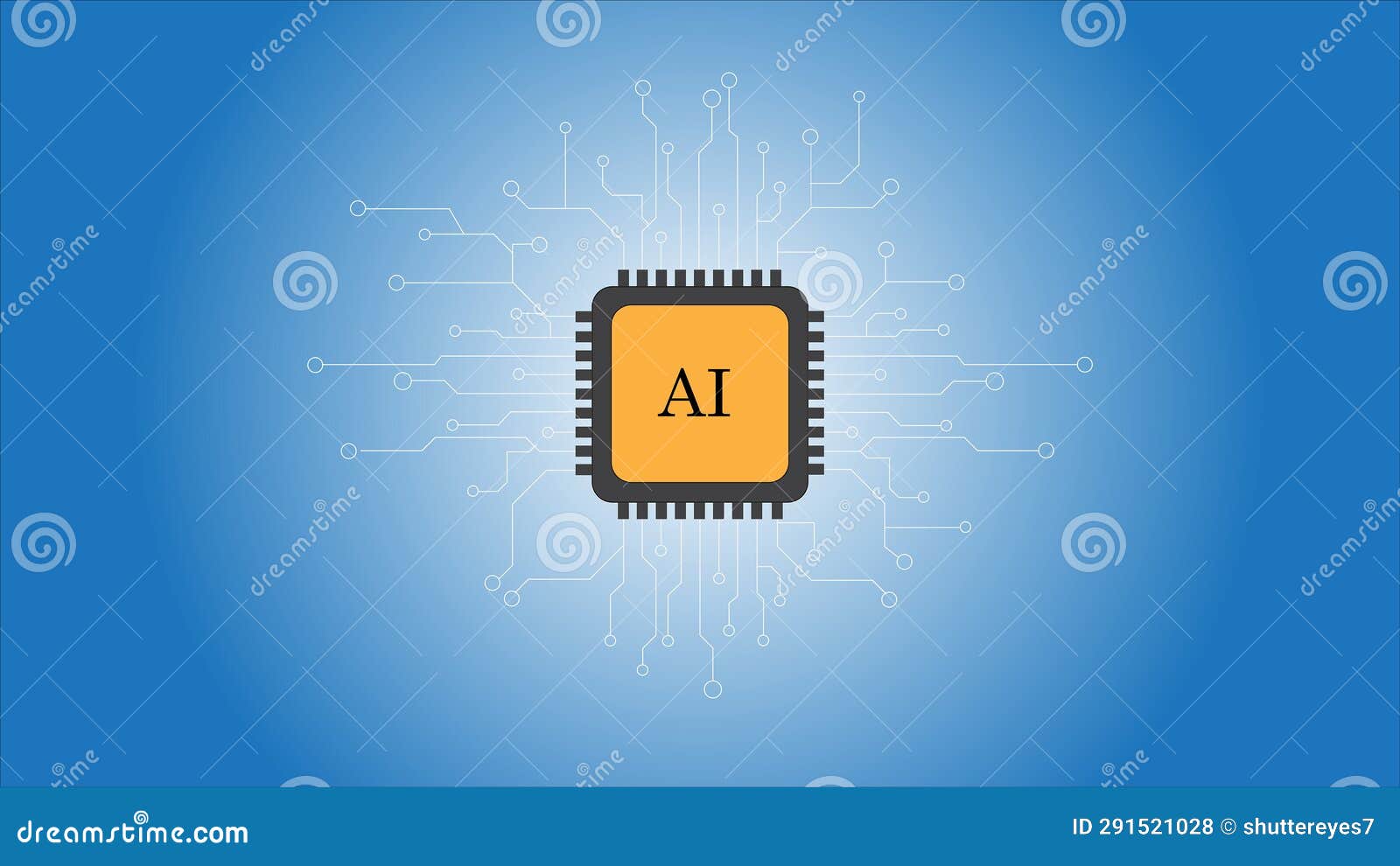 Microprocessor for Artificial Intelligence. Stock Illustration ...