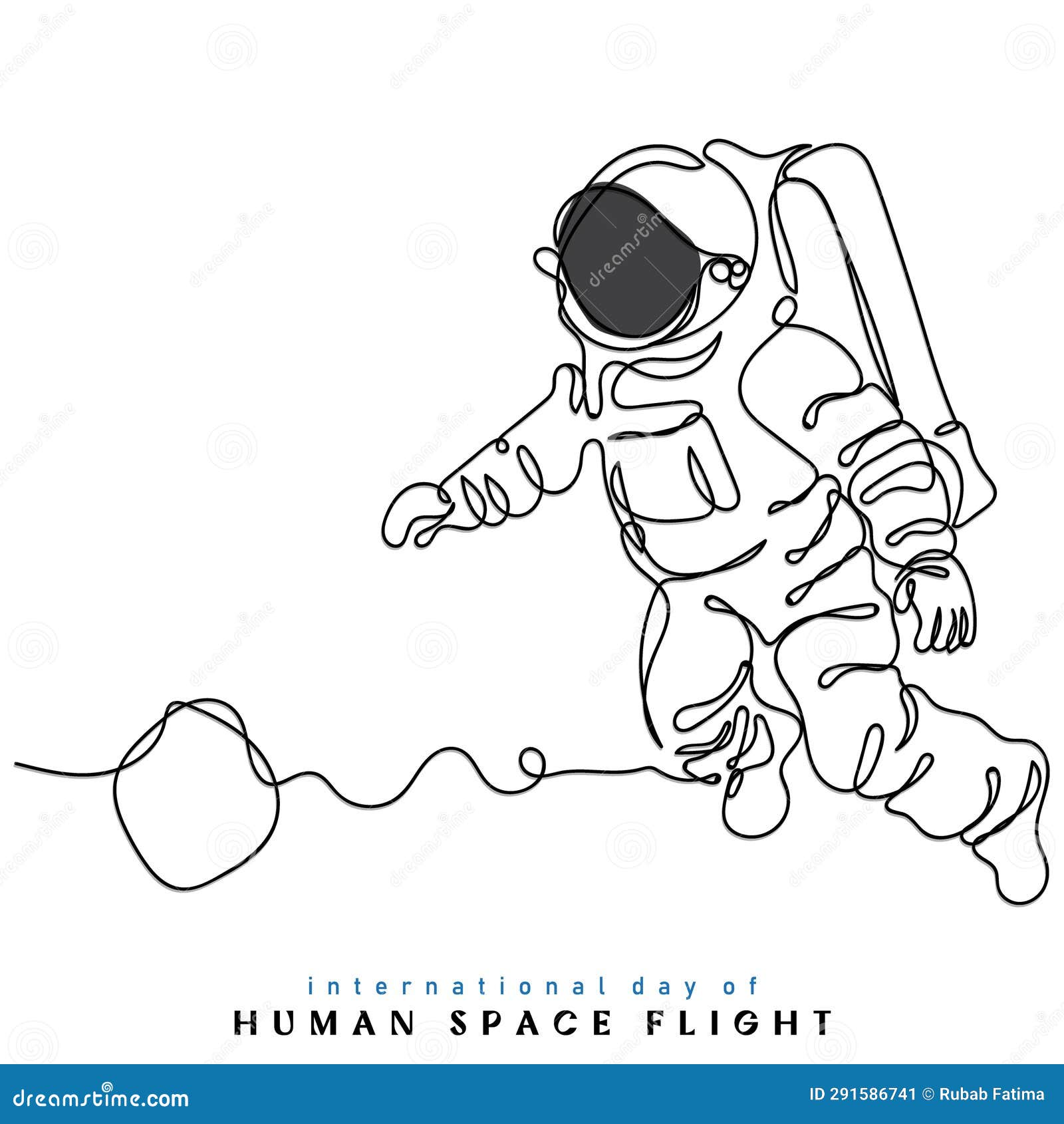 Human Space Flight Day stock vector. Illustration of universe - 291586741