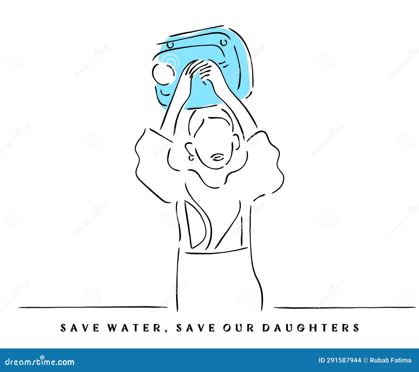 Water Scarcity Awareness stock illustration. Illustration of postcard ...