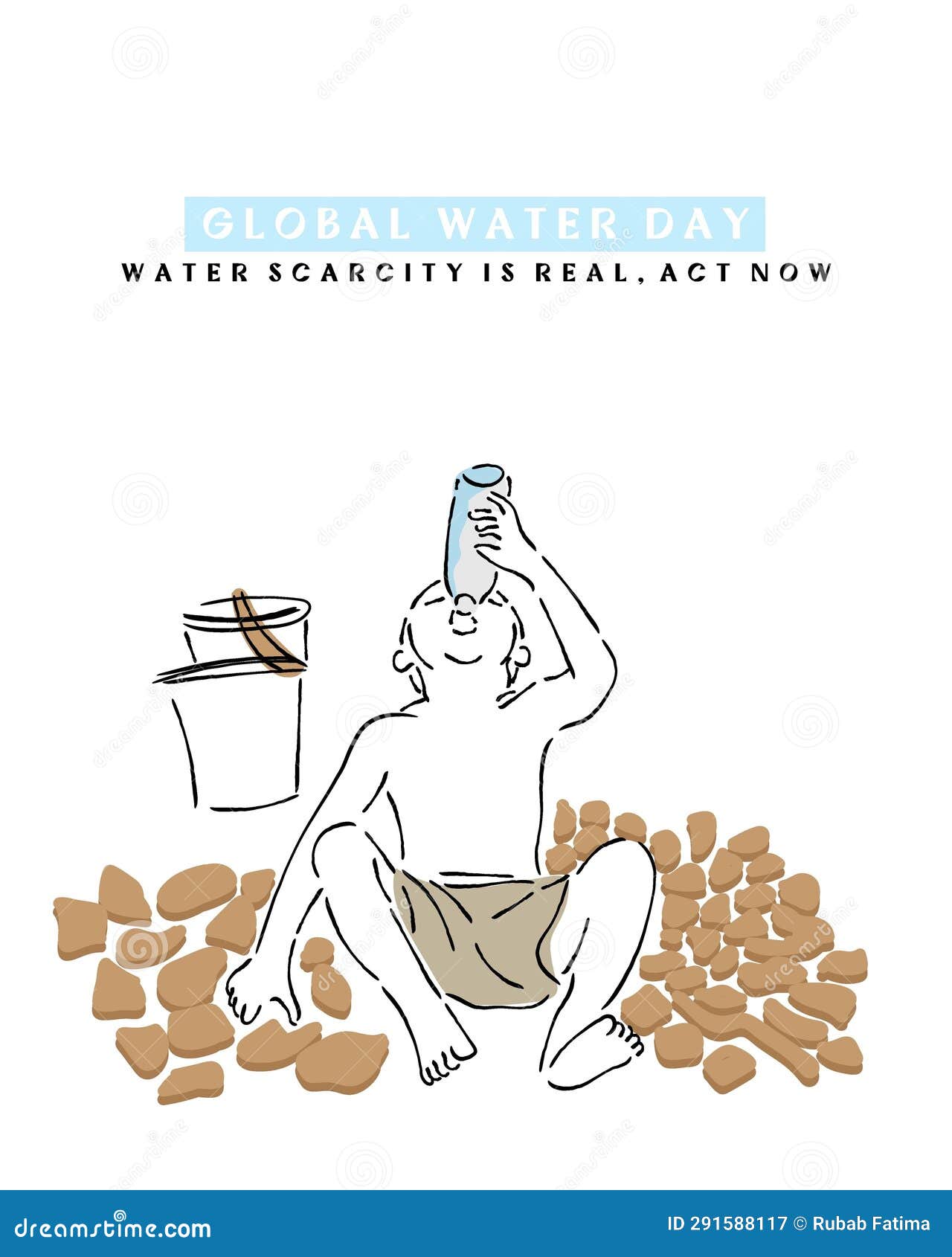 Water Scarcity Awareness stock vector. Illustration of world - 291588117