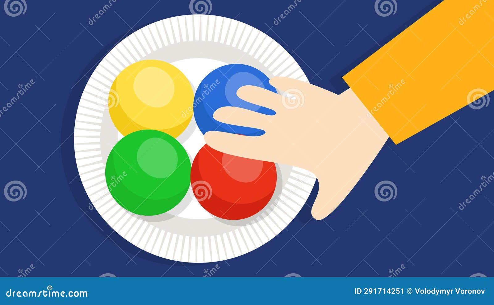 Multicolored Balls in the Plate. Vector Illustration Stock Vector ...