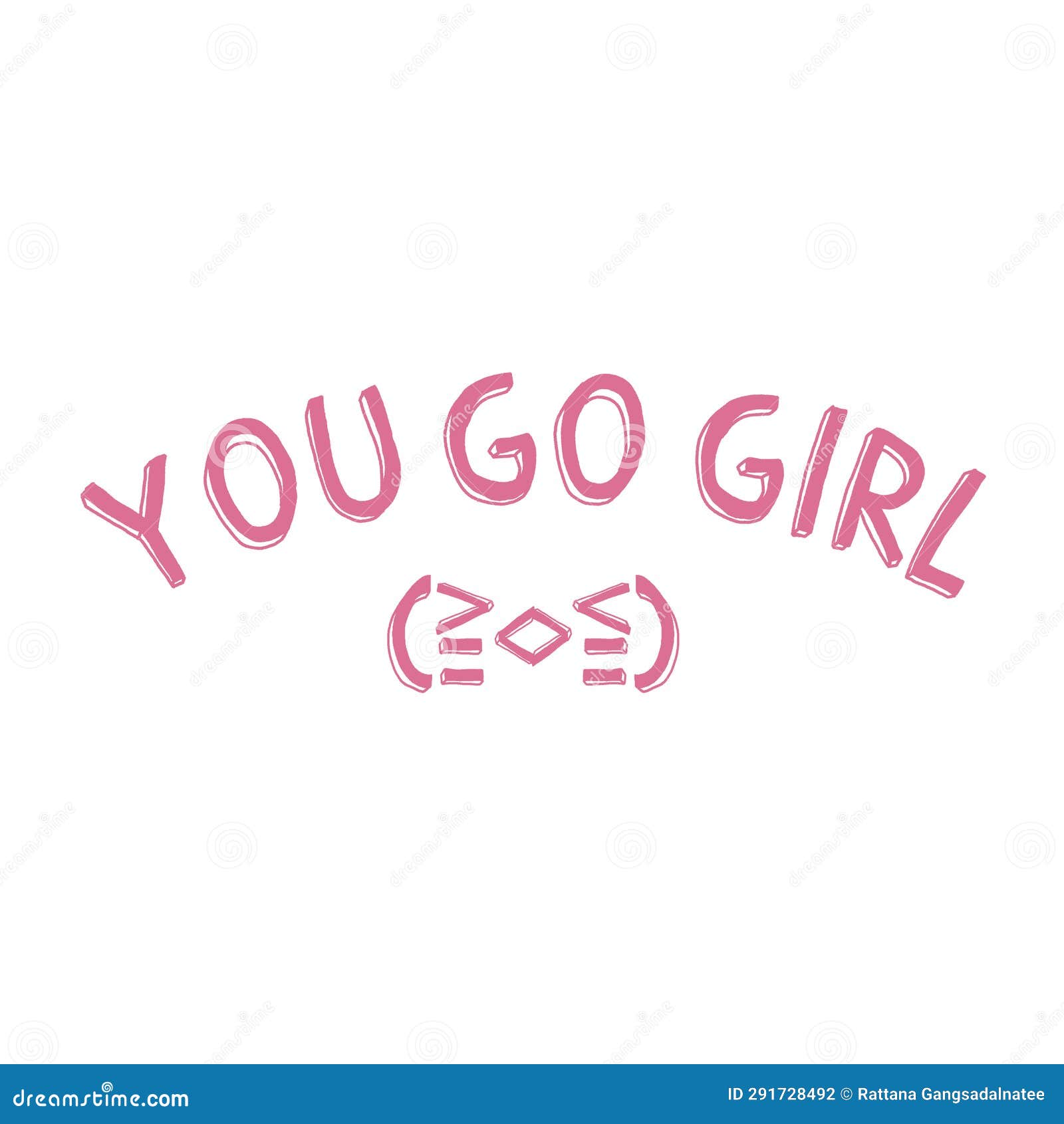 Cute Smiley Emoticon, You Go Girl Inspirational Stock Illustration ...