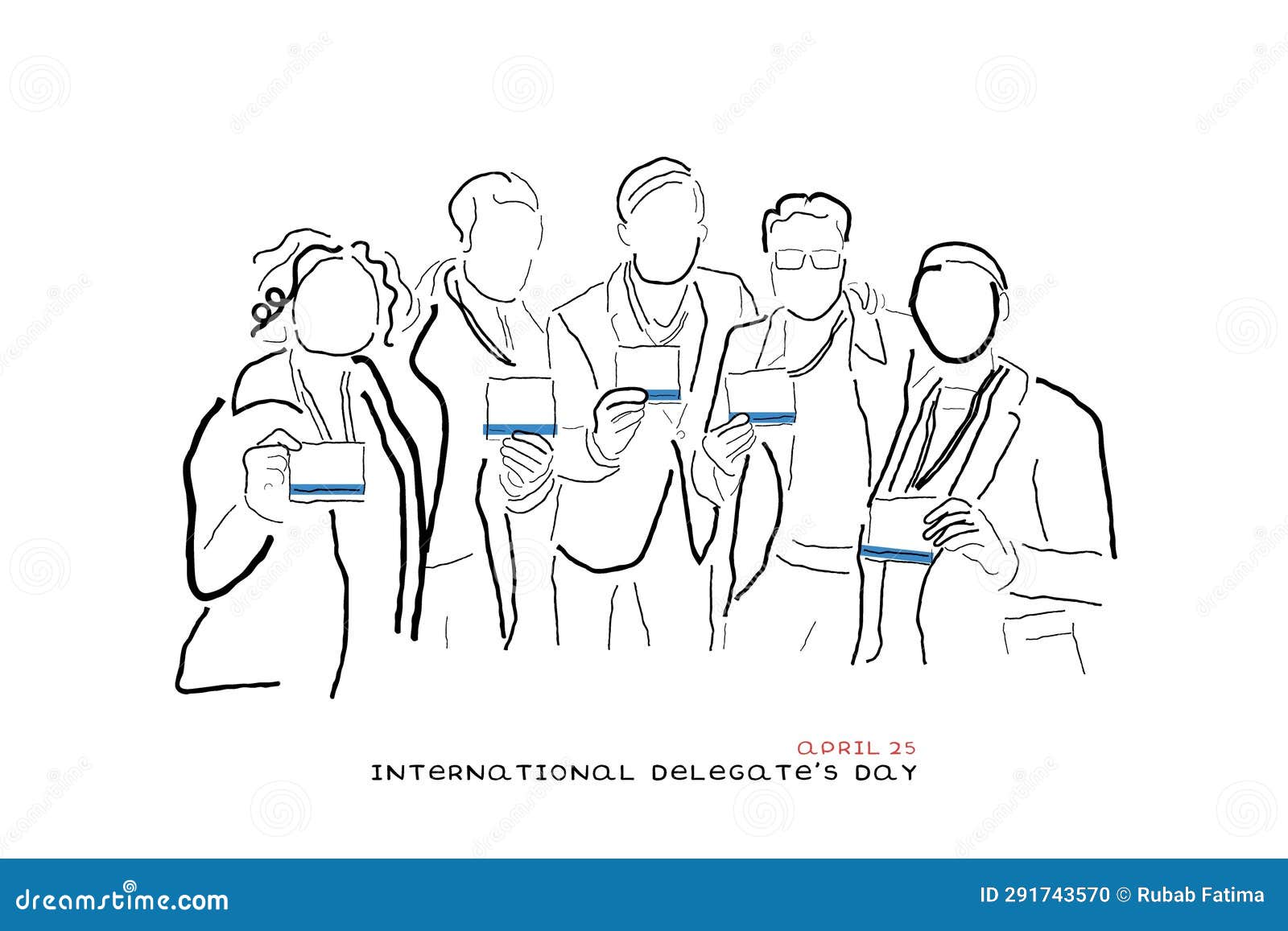 International Delegates Day Holiday Card. Poster With Earth Map, Blue ...