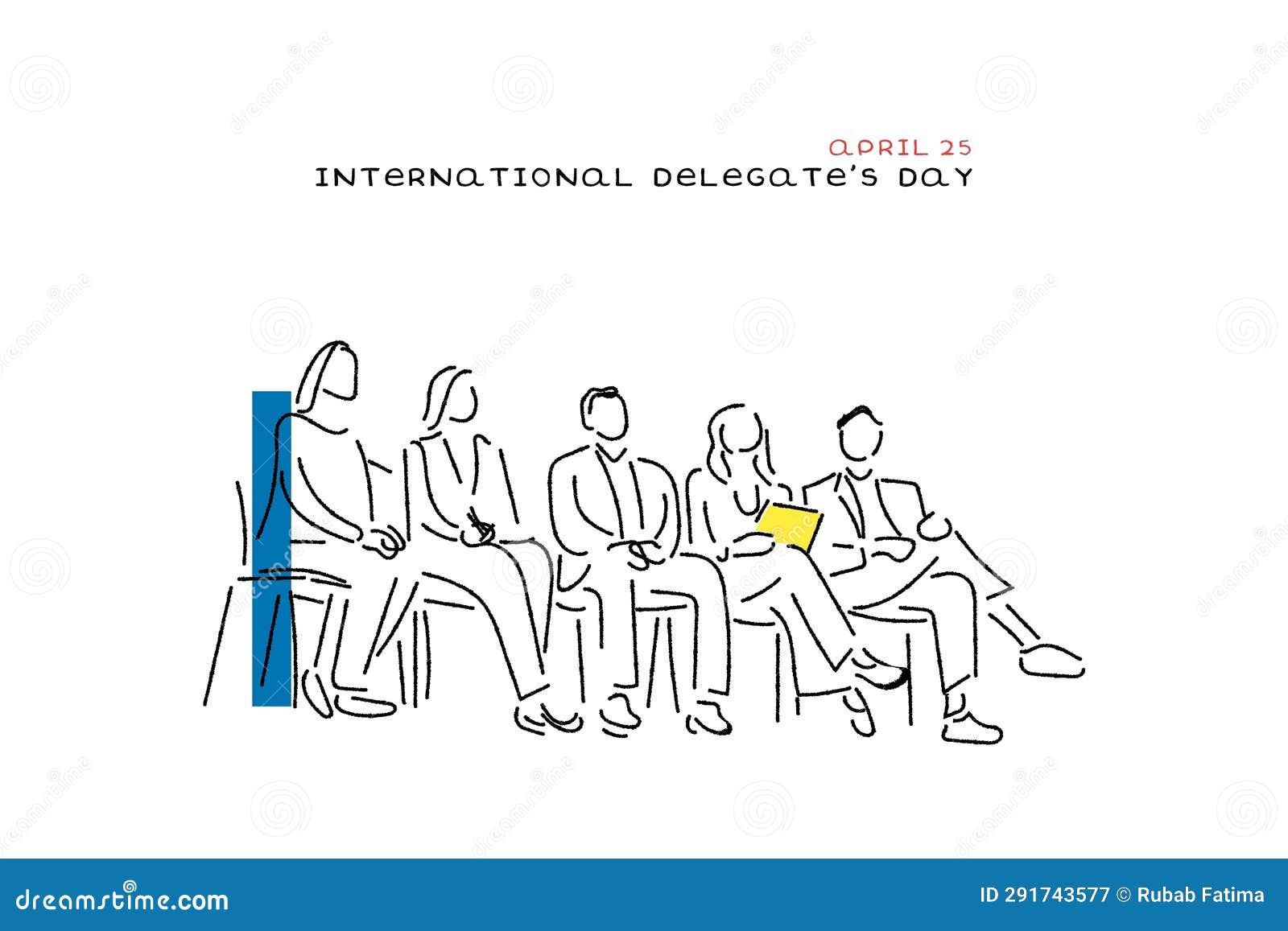 International Delegates Day Holiday Card. Poster With Earth Map, Blue ...