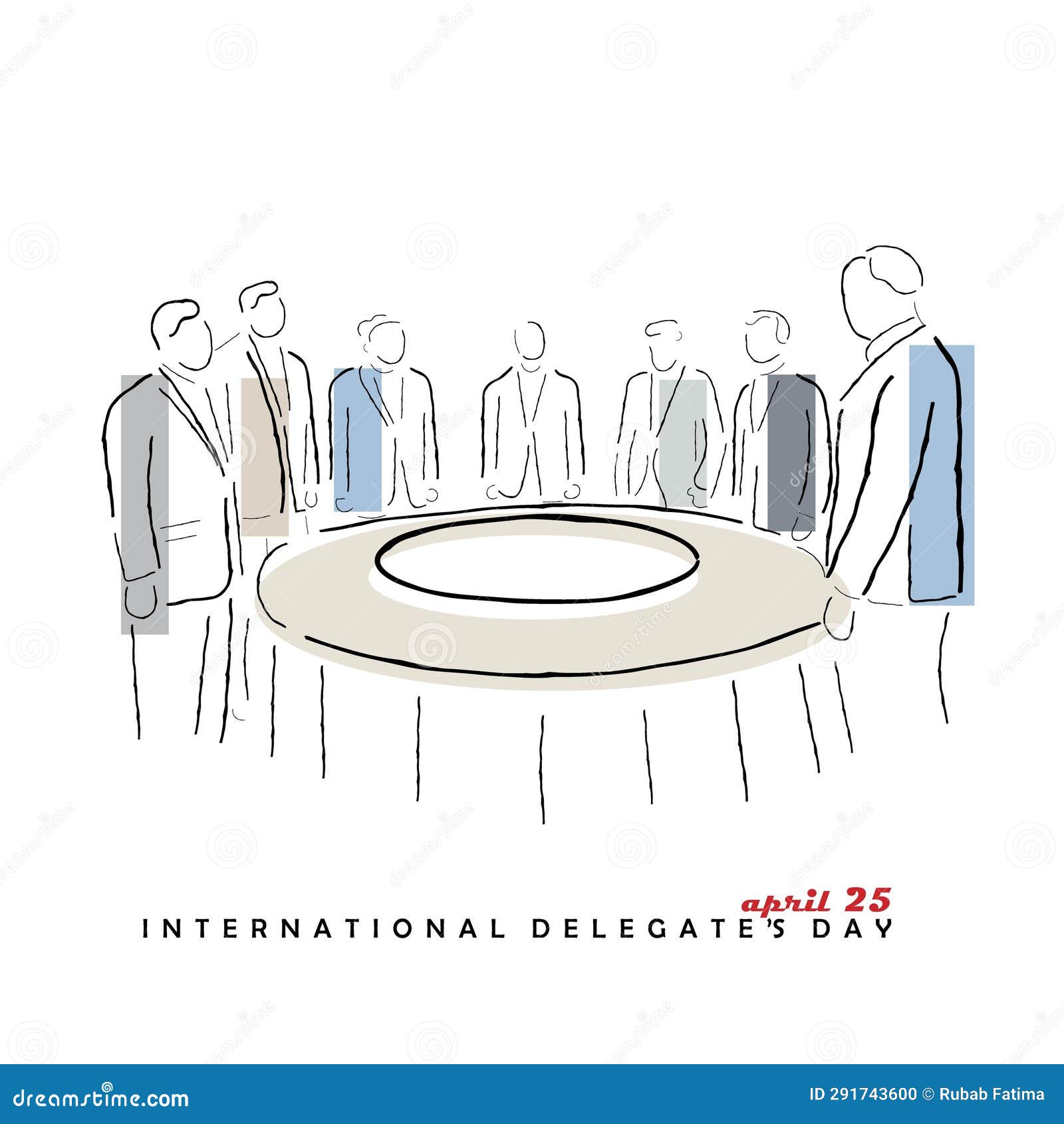 International Delegates Day Holiday Card. Poster With Earth Map, Blue ...