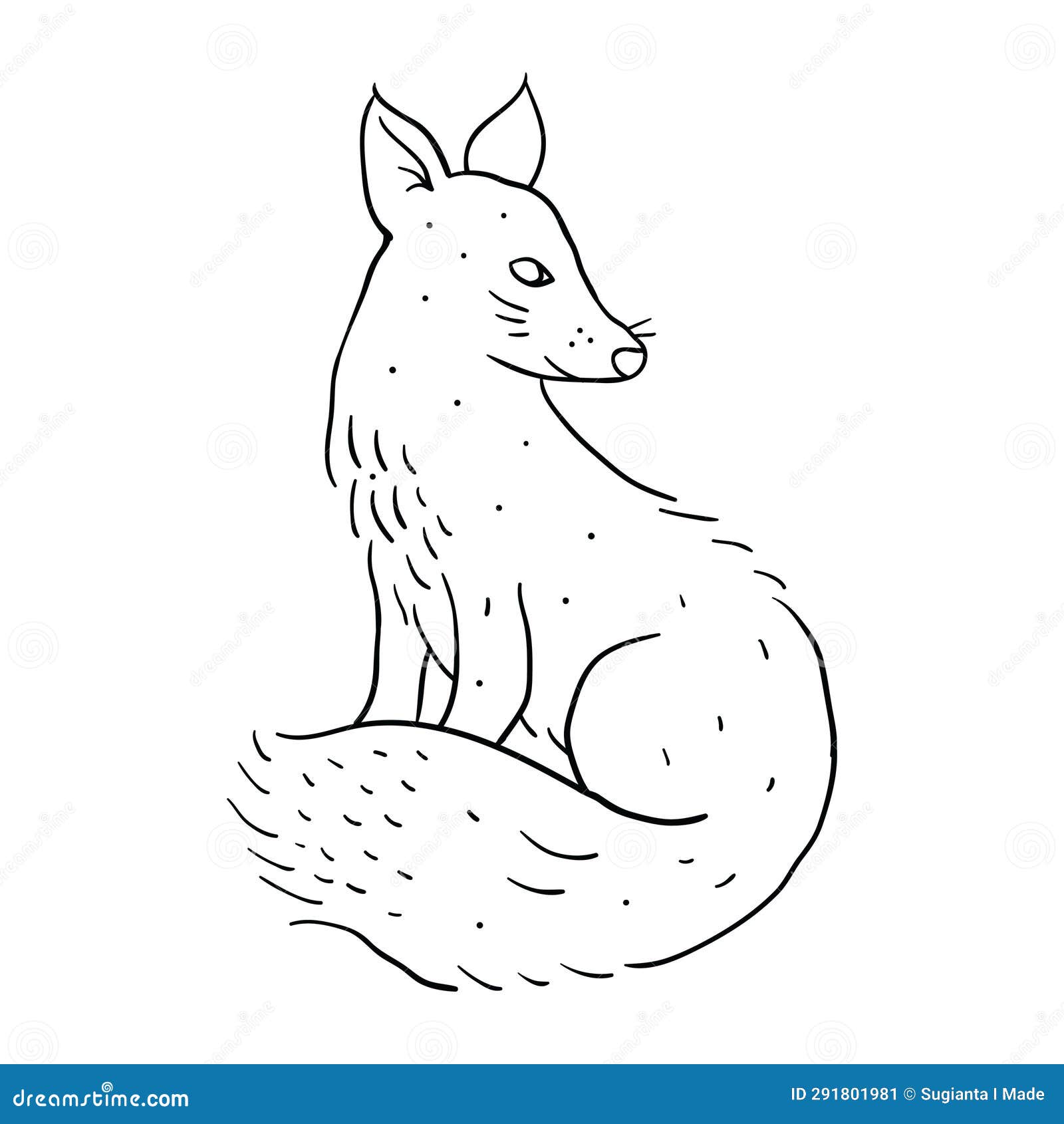 Hand Drawing Style of Fox Icon Vector Stock Vector - Illustration of ...