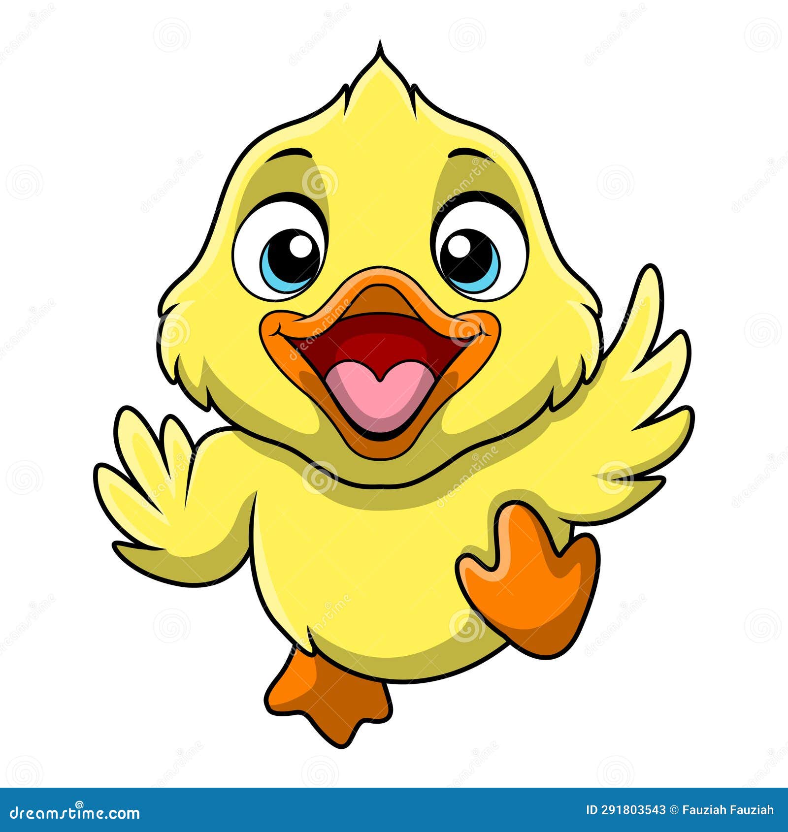 Cute Little Duck Cartoon on White Background Stock Vector ...