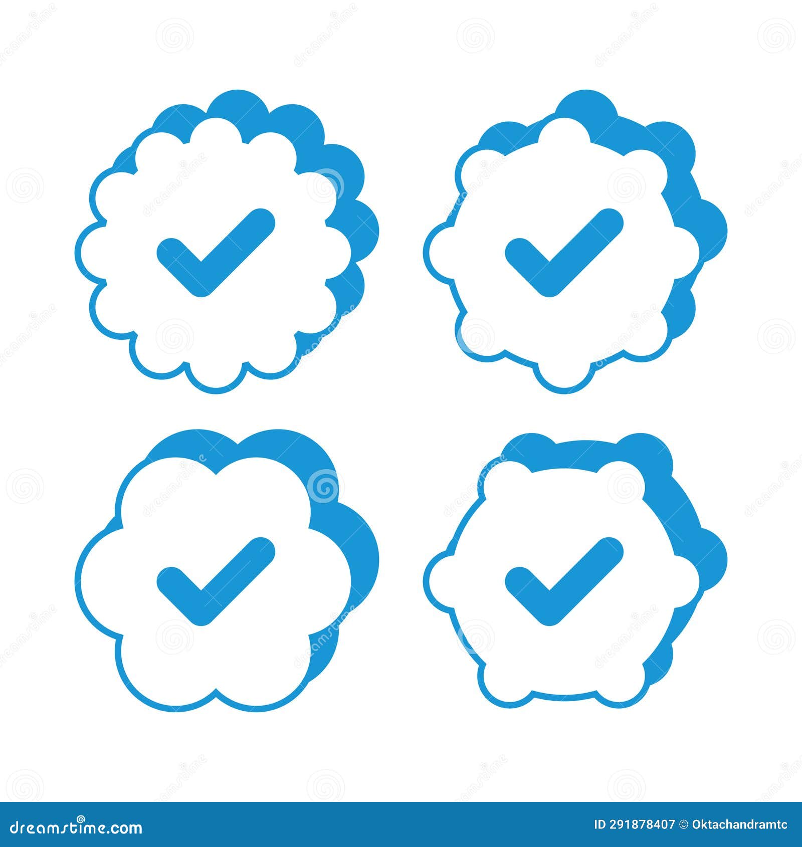 Flat Line Uncolored Check Mark Icon Over White Background. Verified ...