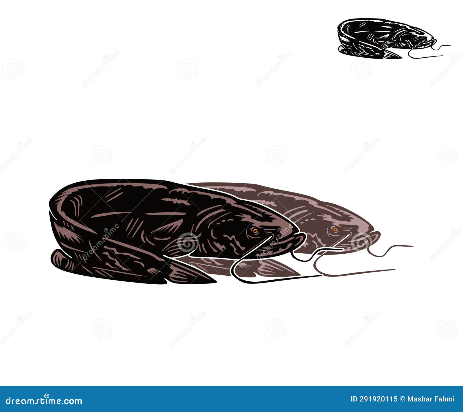 BIG CATFISH FRESHWATER COMPANY LOGO Stock Vector - Illustration of fres ...