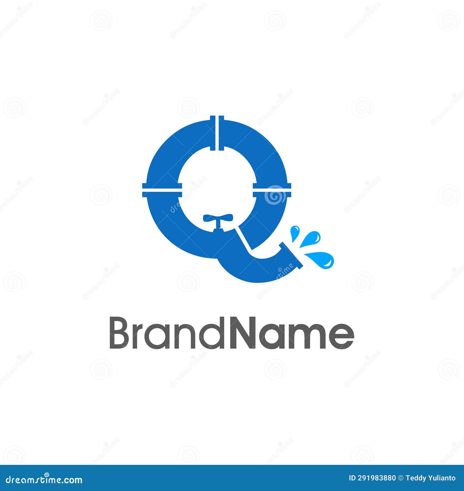 Modern Initial Q Pipe and Water Logo Stock Vector - Illustration of ...