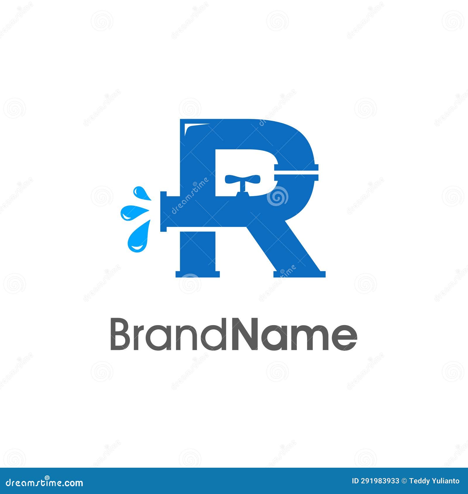 Modern Initial R Pipe and Water Logo Stock Vector - Illustration of ...