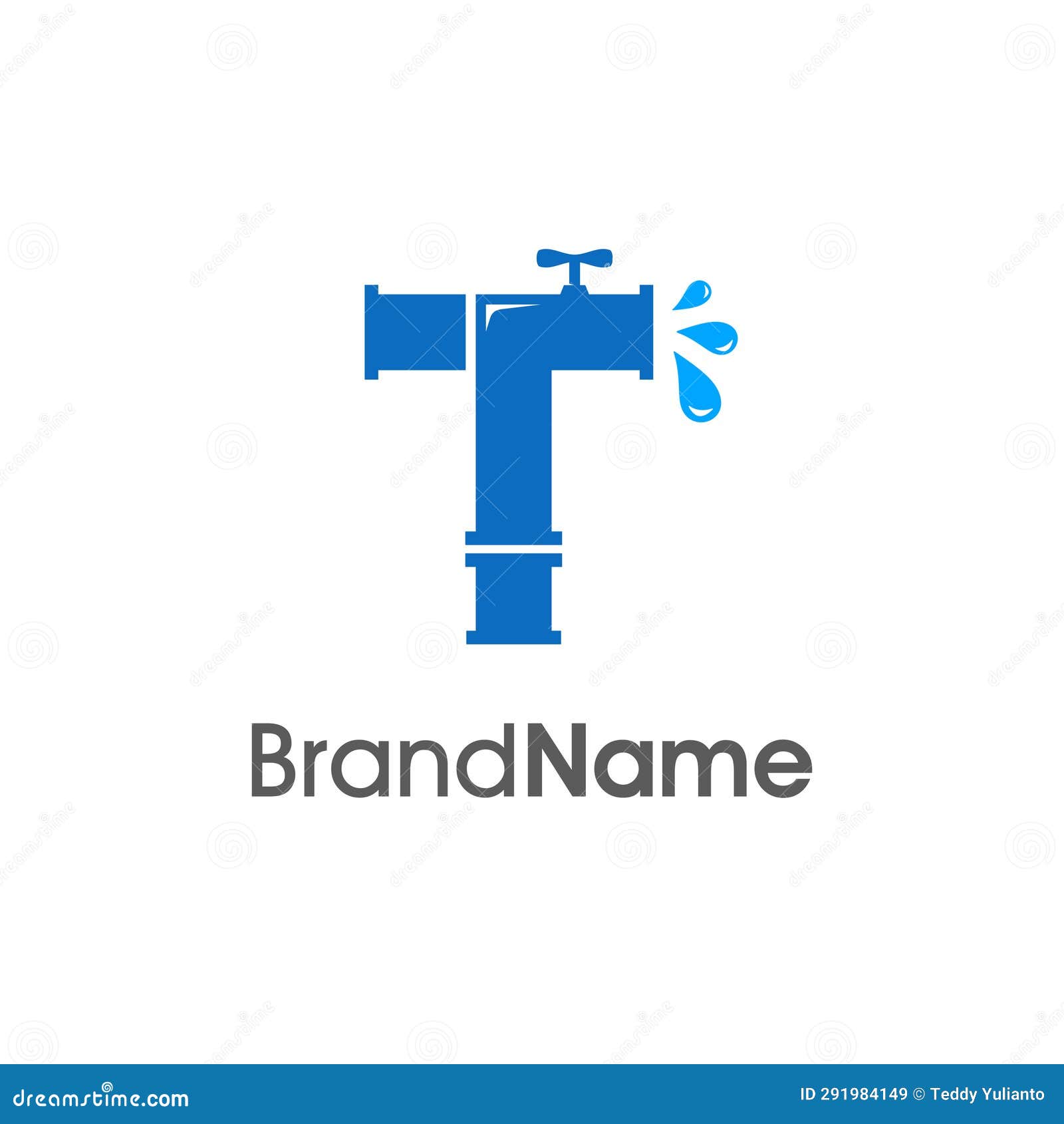 Modern Initial T Pipe and Water Logo Stock Vector - Illustration of ...