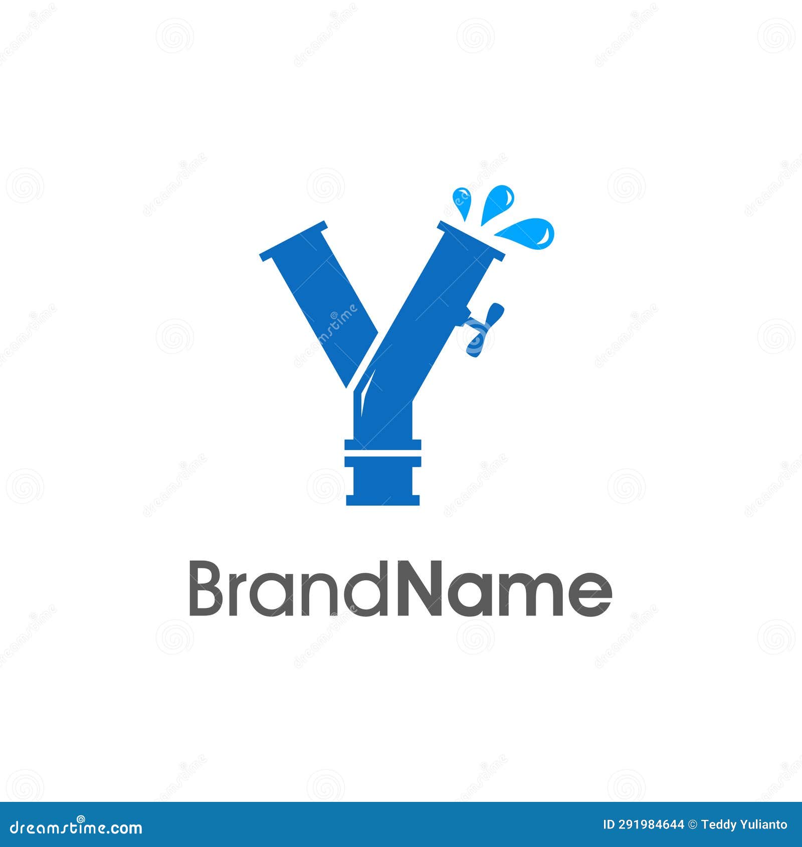 Modern Initial Y Pipe and Water Logo Stock Vector - Illustration of ...