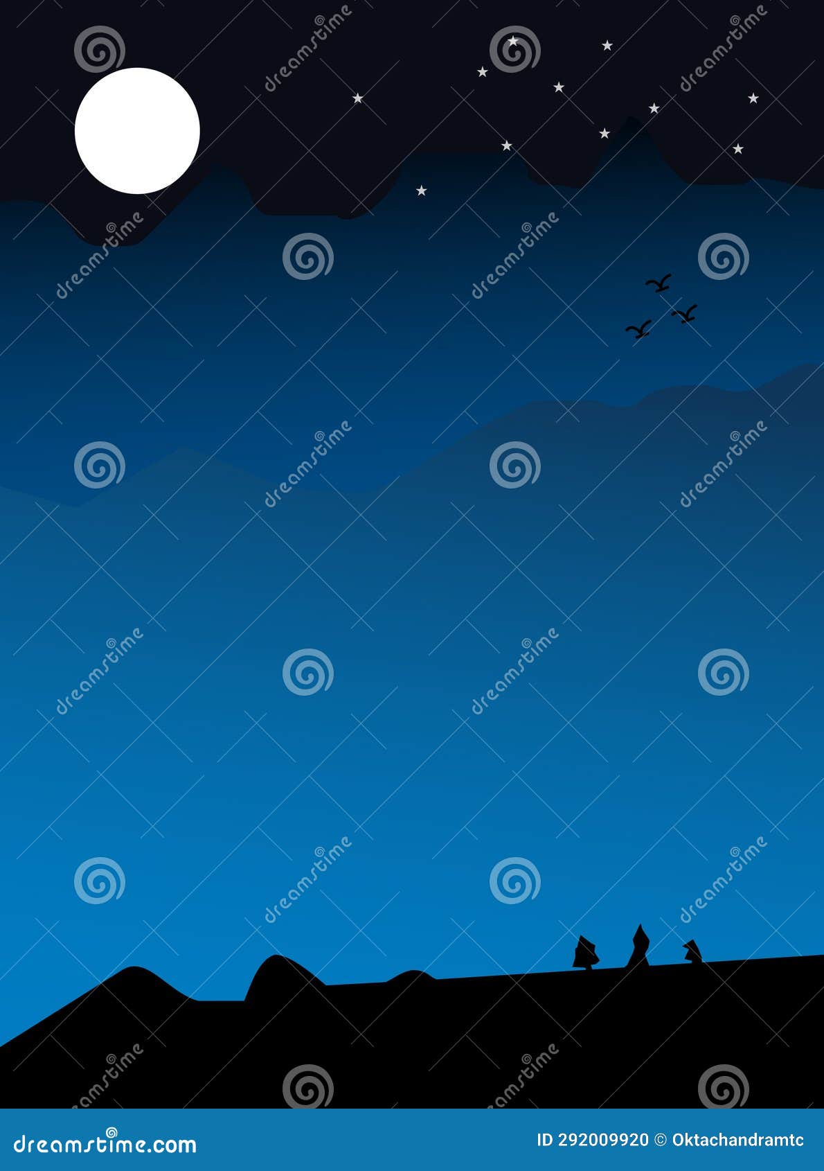 View of the Night Sky on a Dim and Beautiful Hill. Accompanied by ...