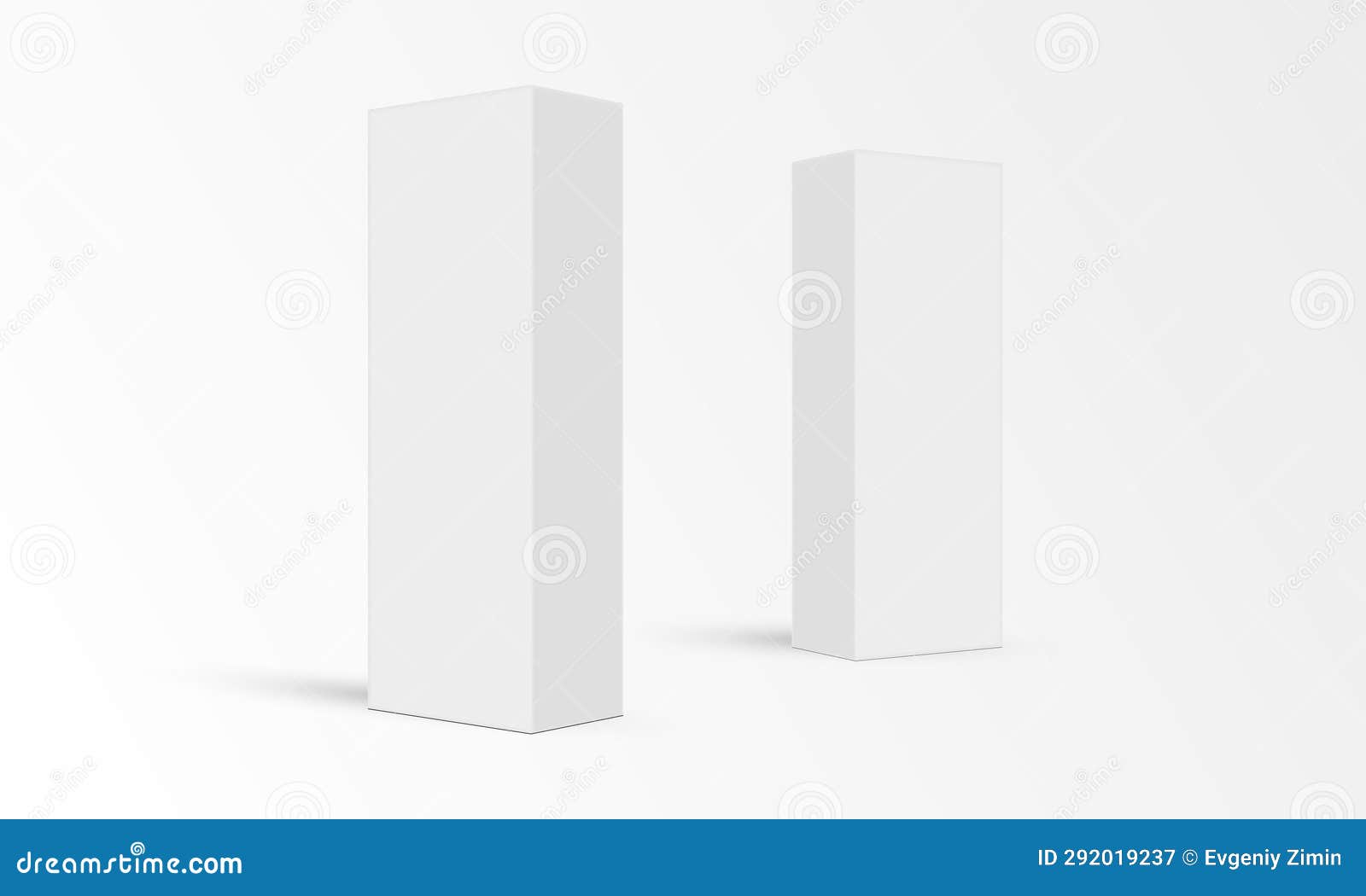 Tall Cardboard Rectangular Boxes Mockups, Side View Stock Illustration ...