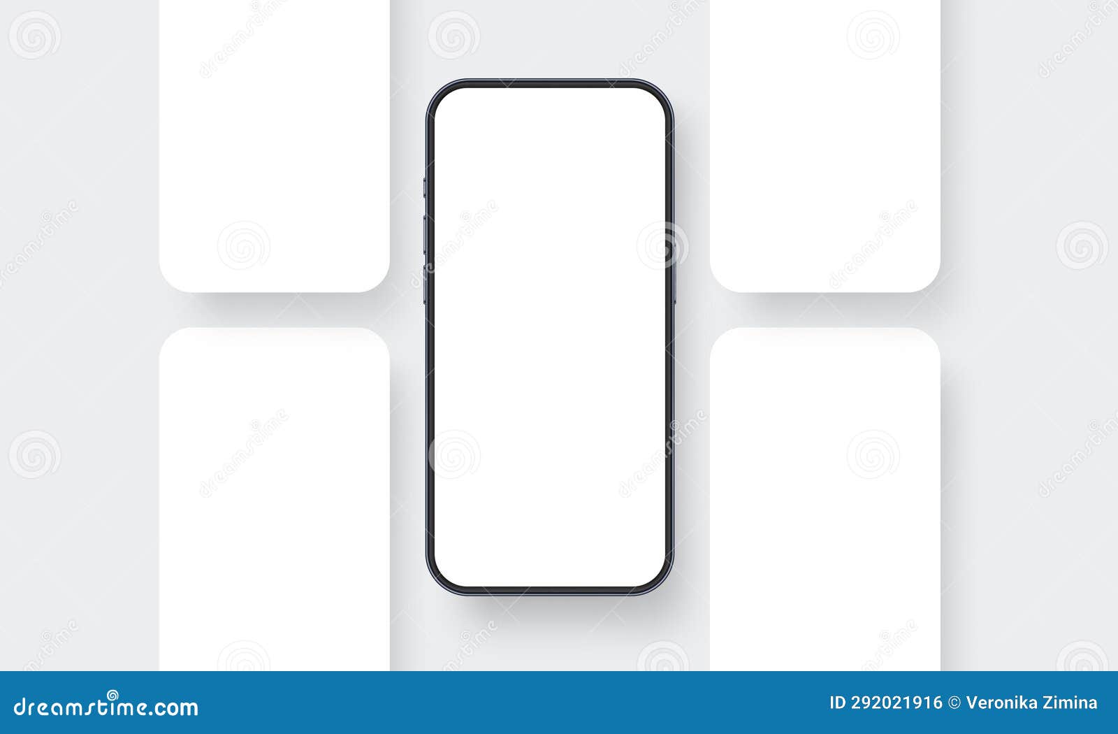 Modern Phone Mockup with Blank Mobile Web Pages Stock Vector ...