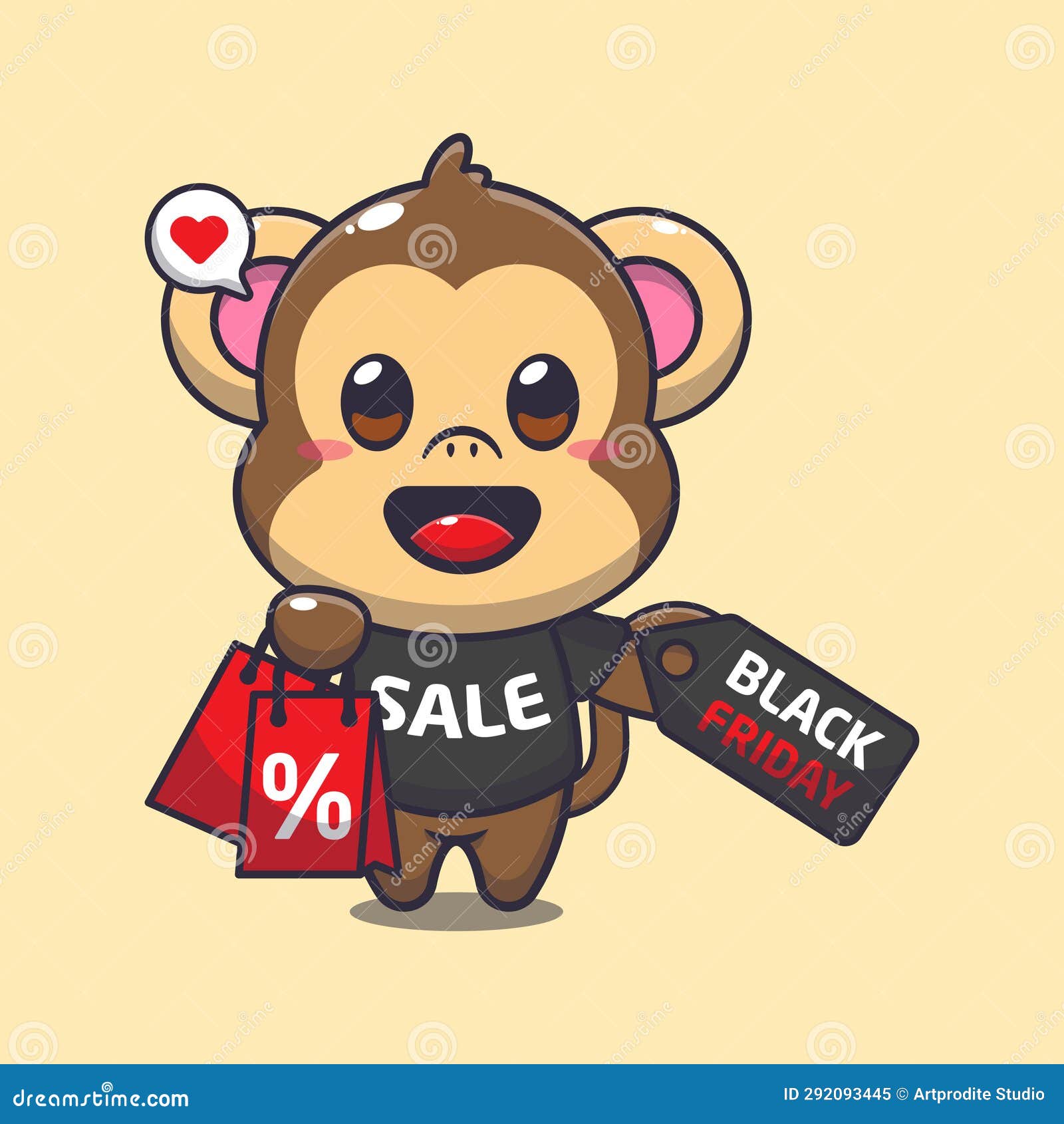 Shopping Monkey With Packages. Cartoon Vector | CartoonDealer.com ...