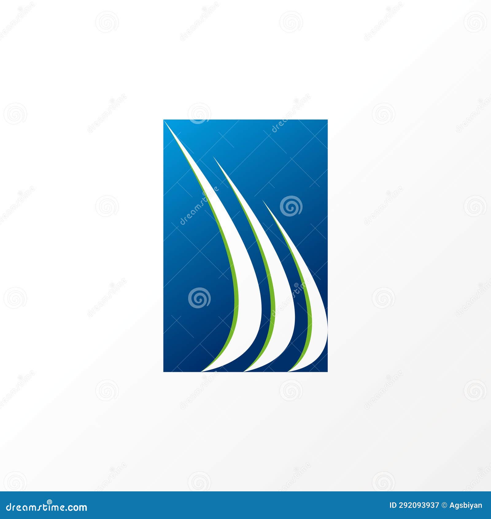 Simple Unique Art 3 Swoosh on Rectangle Block Related Loading Trading ...