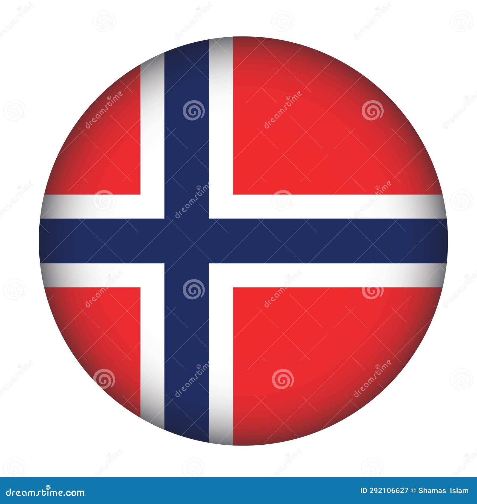 Norway Flag Round Shape Vector Stock Vector - Illustration of ...