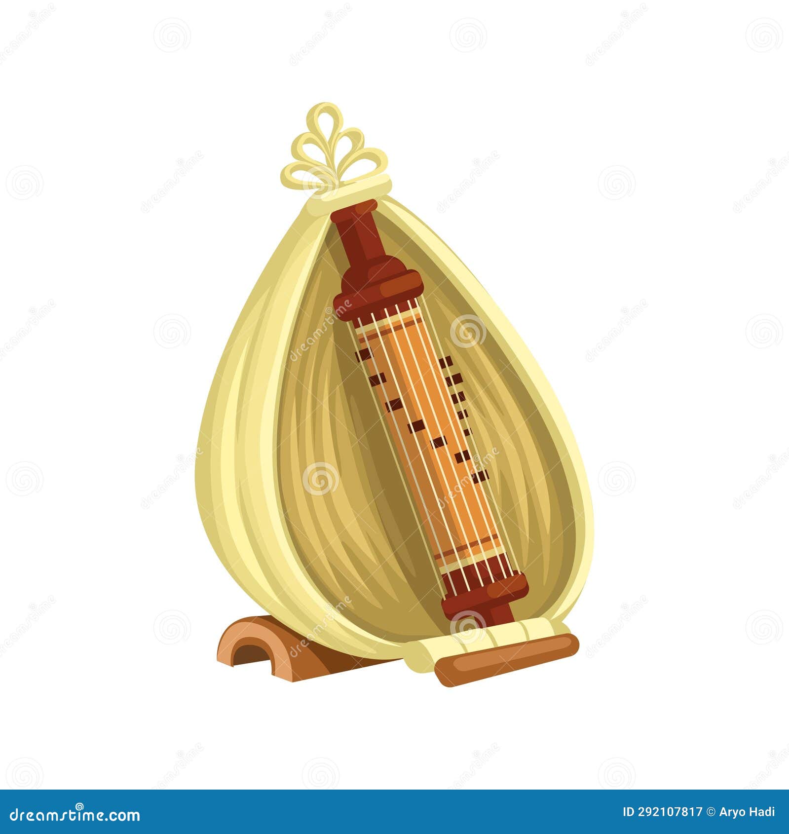 Sasando Traditional Music Instrument from Indonesia Symbol Illustration ...
