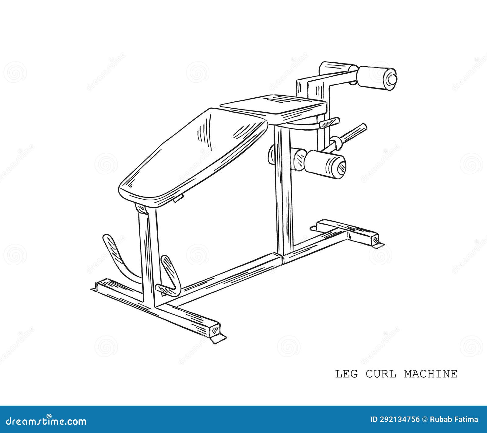 Leg Curl machine stock illustration. Illustration of icon - 292134756