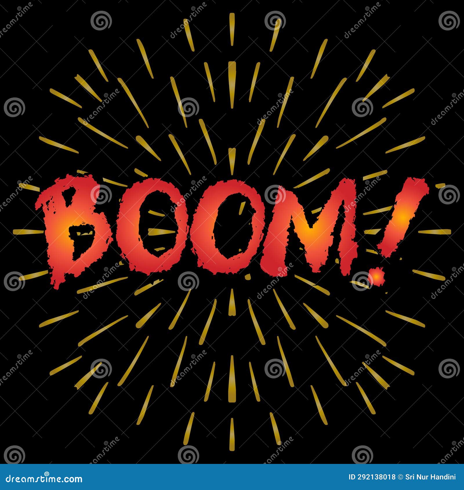 Boom. Hand drawn lettering stock illustration. Illustration of ...