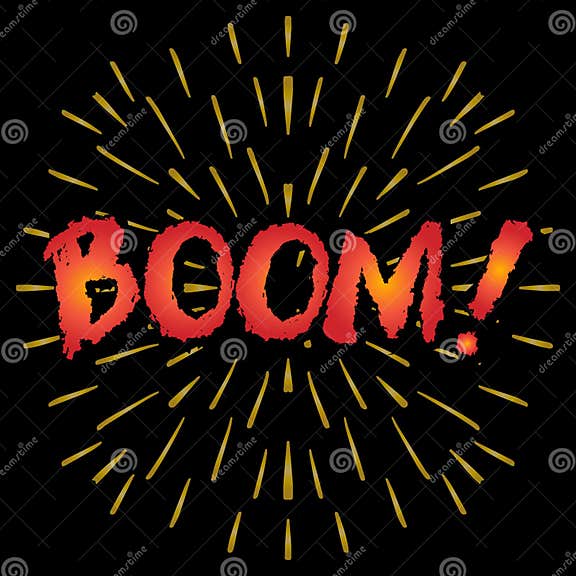 Boom. Hand drawn lettering stock illustration. Illustration of ...