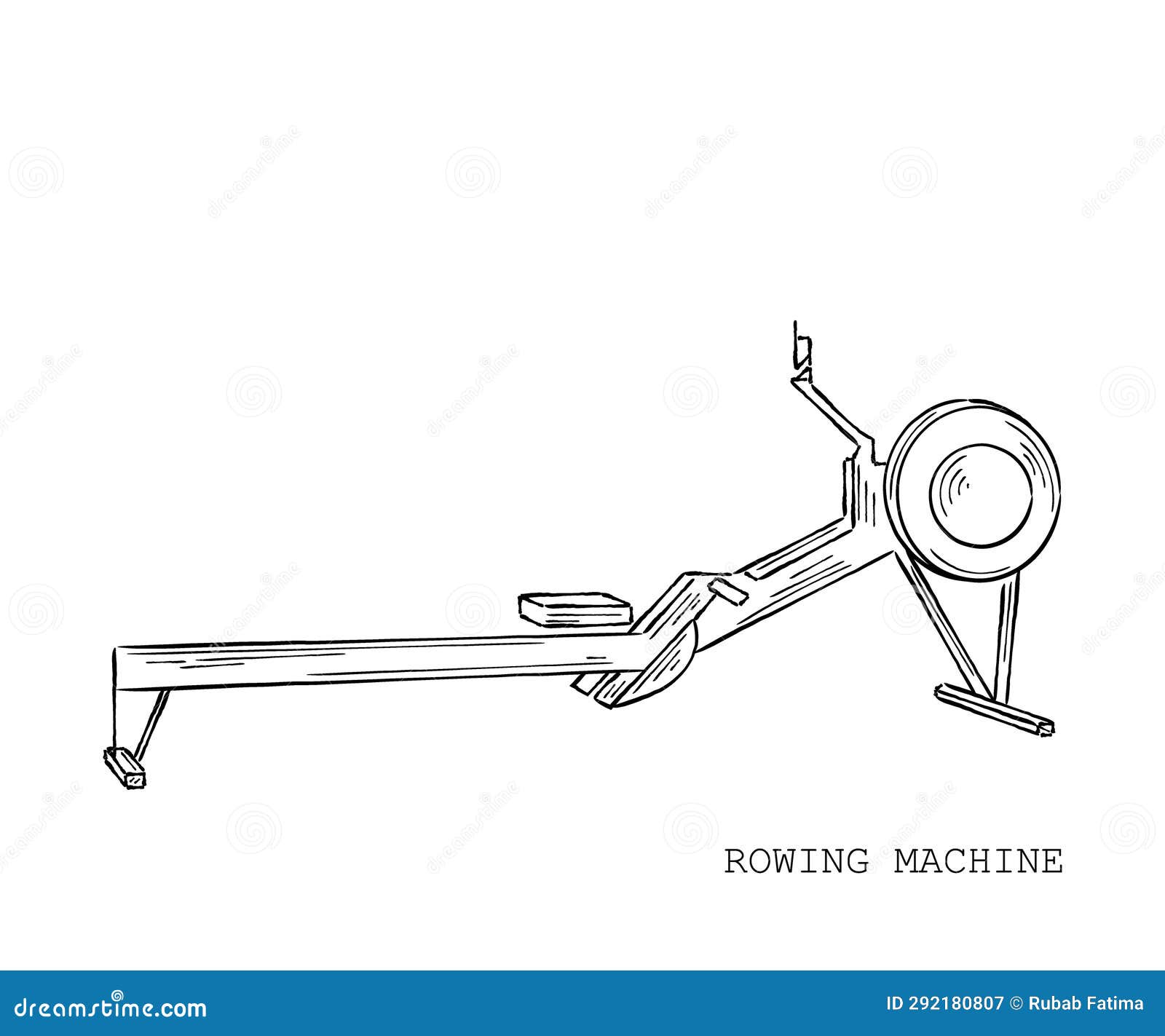 Rowing Machine. stock vector. Illustration of sketch - 292180807
