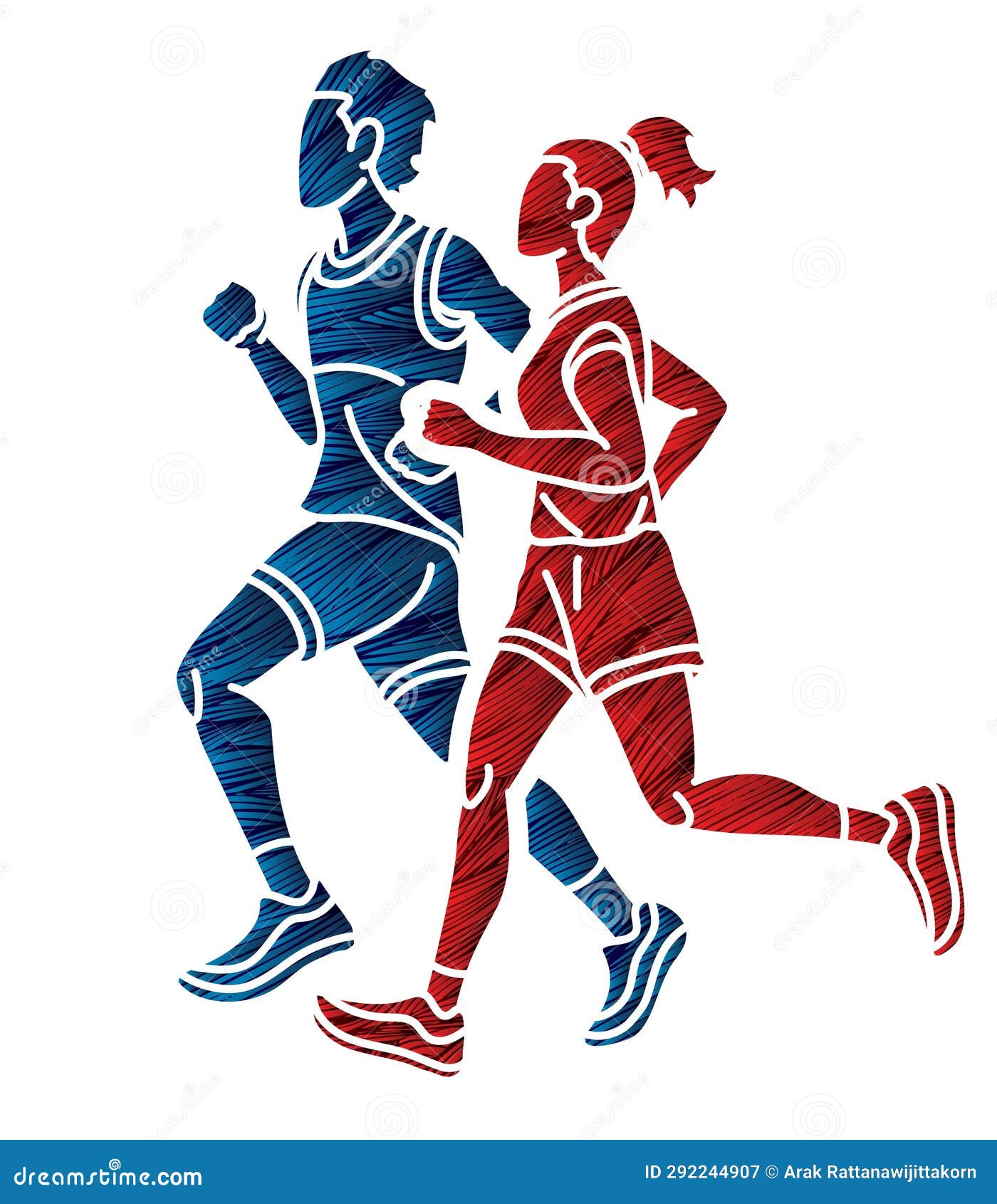 Group of People Running Together Runner Marathon Male and Female Run ...