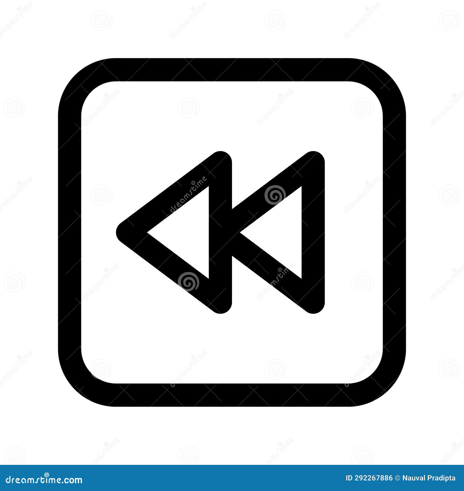 Backward Outline Style Icon Stock Vector - Illustration of shape, back ...