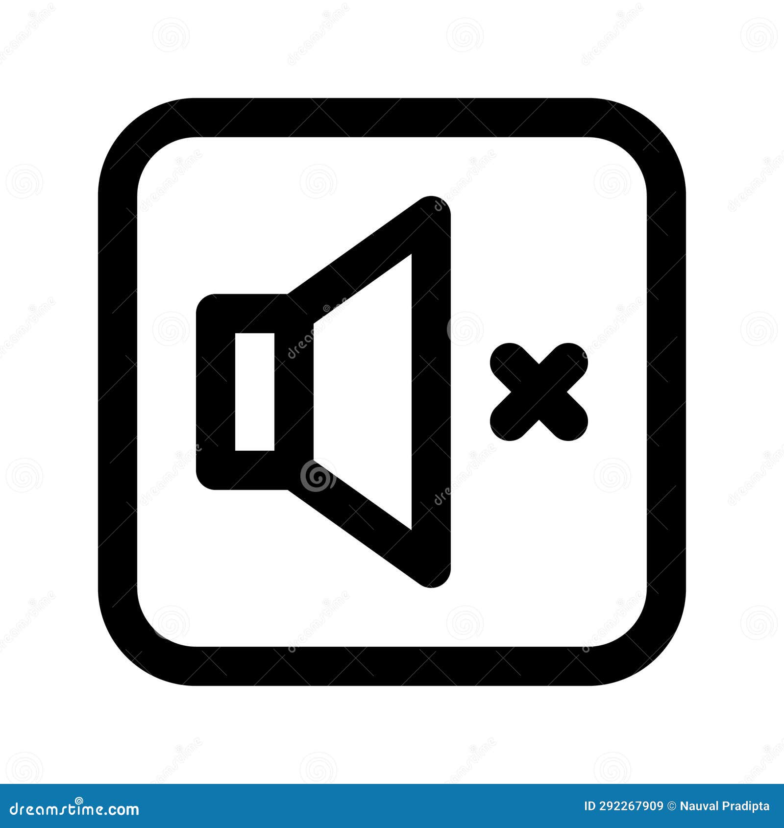 Mute Outline Style Icon stock vector. Illustration of loud - 292267909