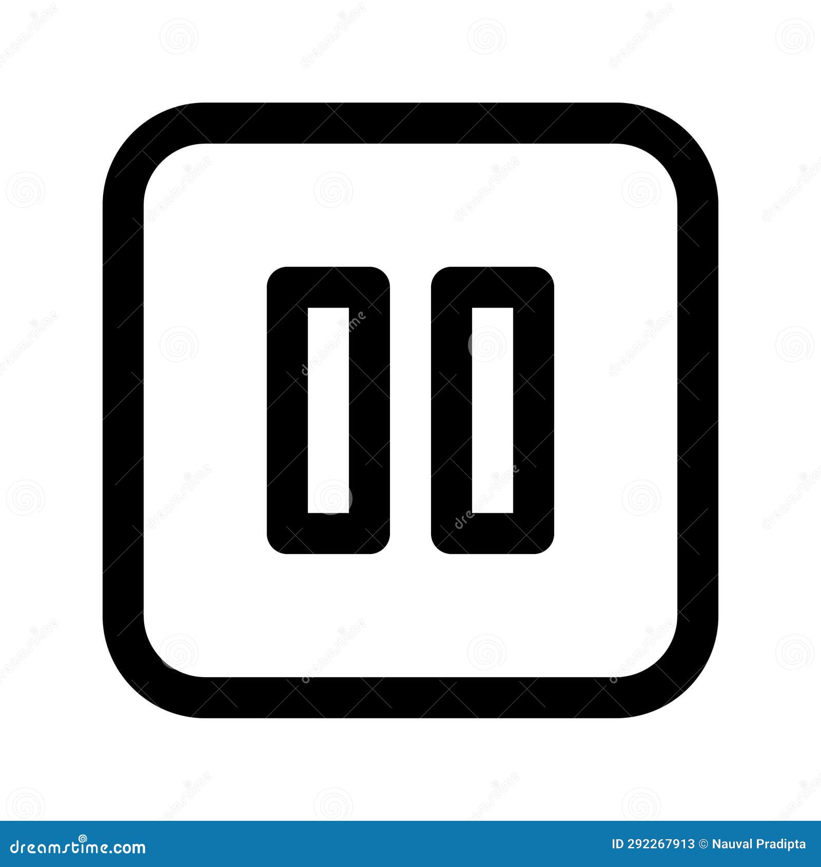 Pause Outline Style Icon stock vector. Illustration of options - 292267913