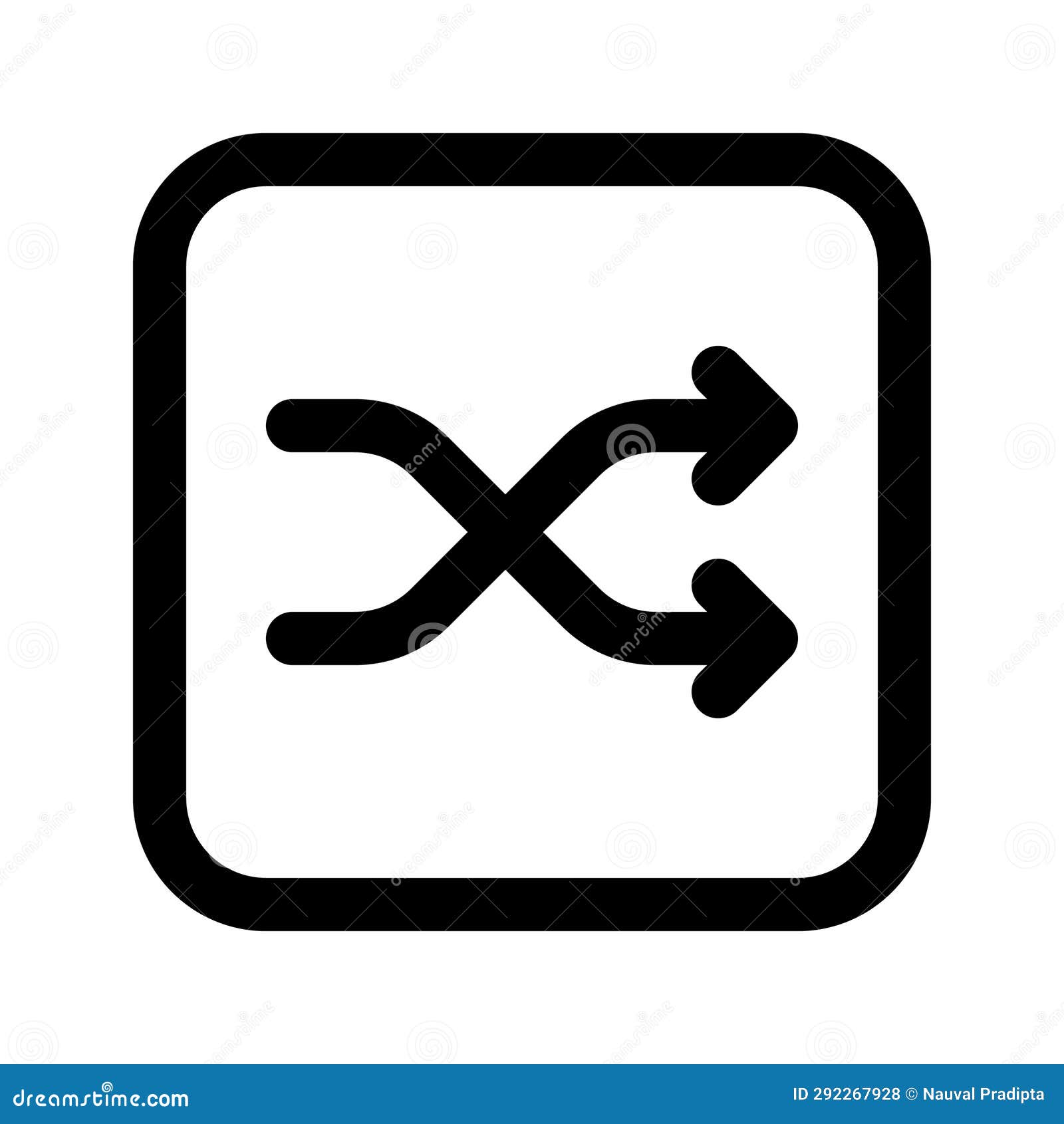 Shuffle Music Outline Style Icon Stock Vector - Illustration of mixed ...