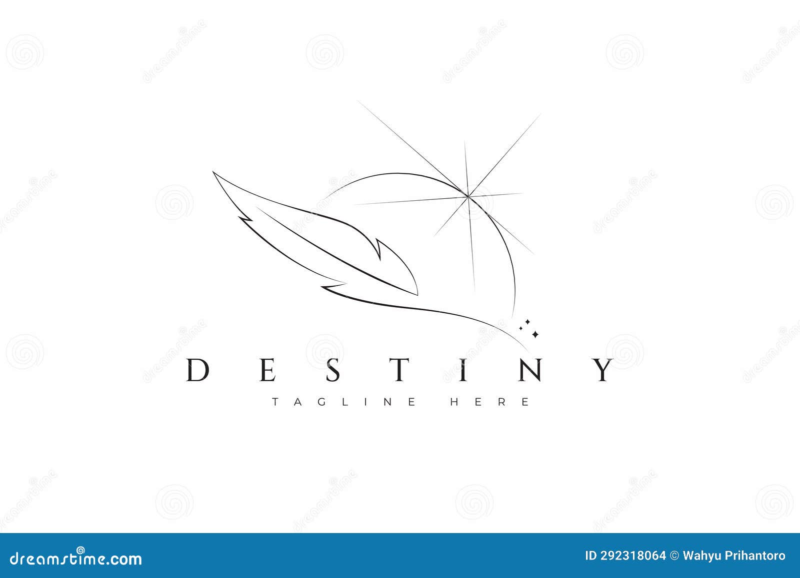Destiny Abstract Illustration Fate Feather Symbol Logo Stock Vector ...