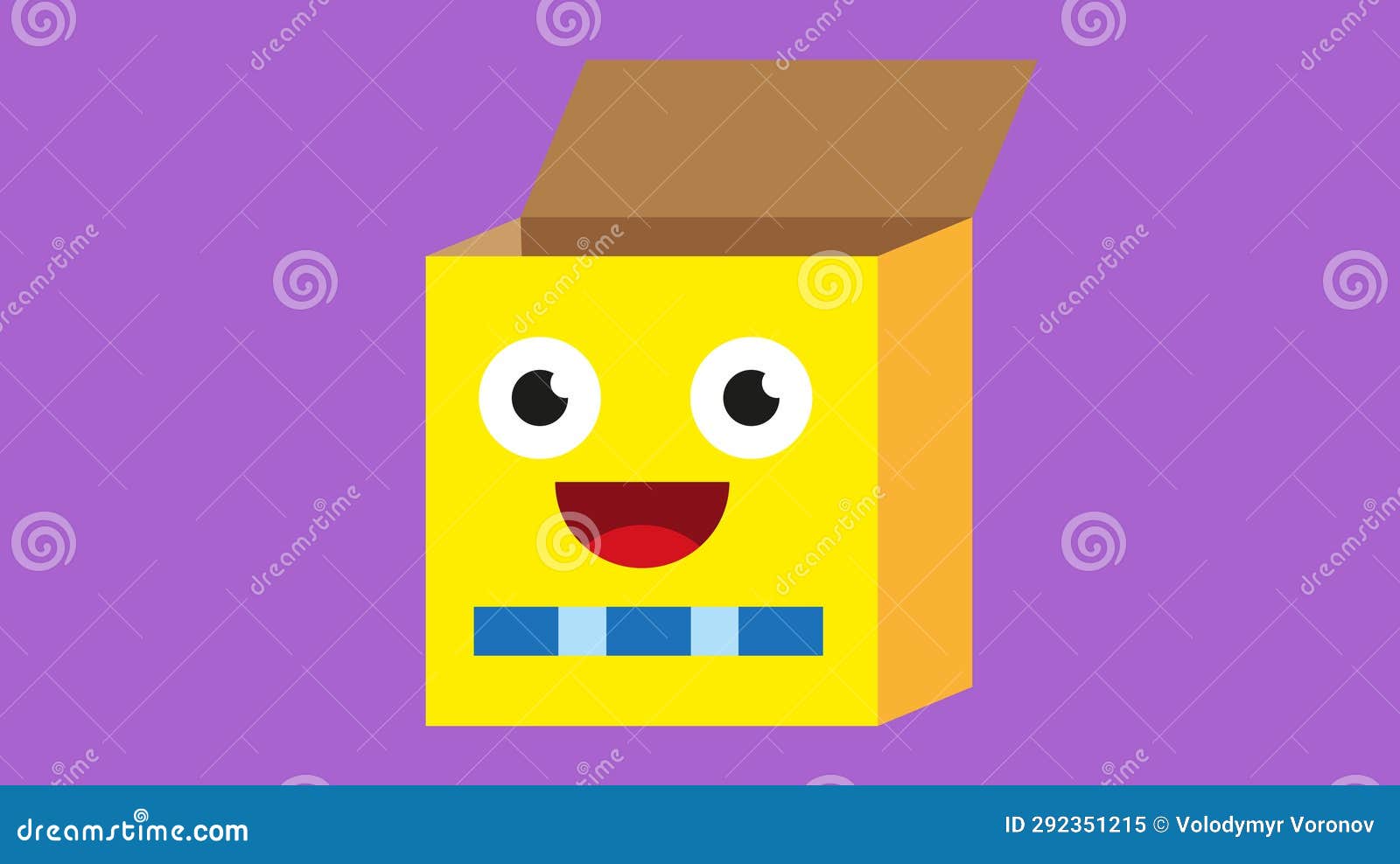 Carton Box with Smiling Face Stock Vector - Illustration of house ...