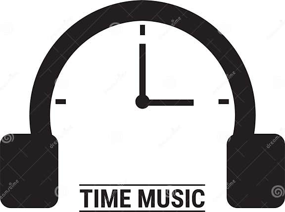 Music listening time logo stock illustration. Illustration of headset ...