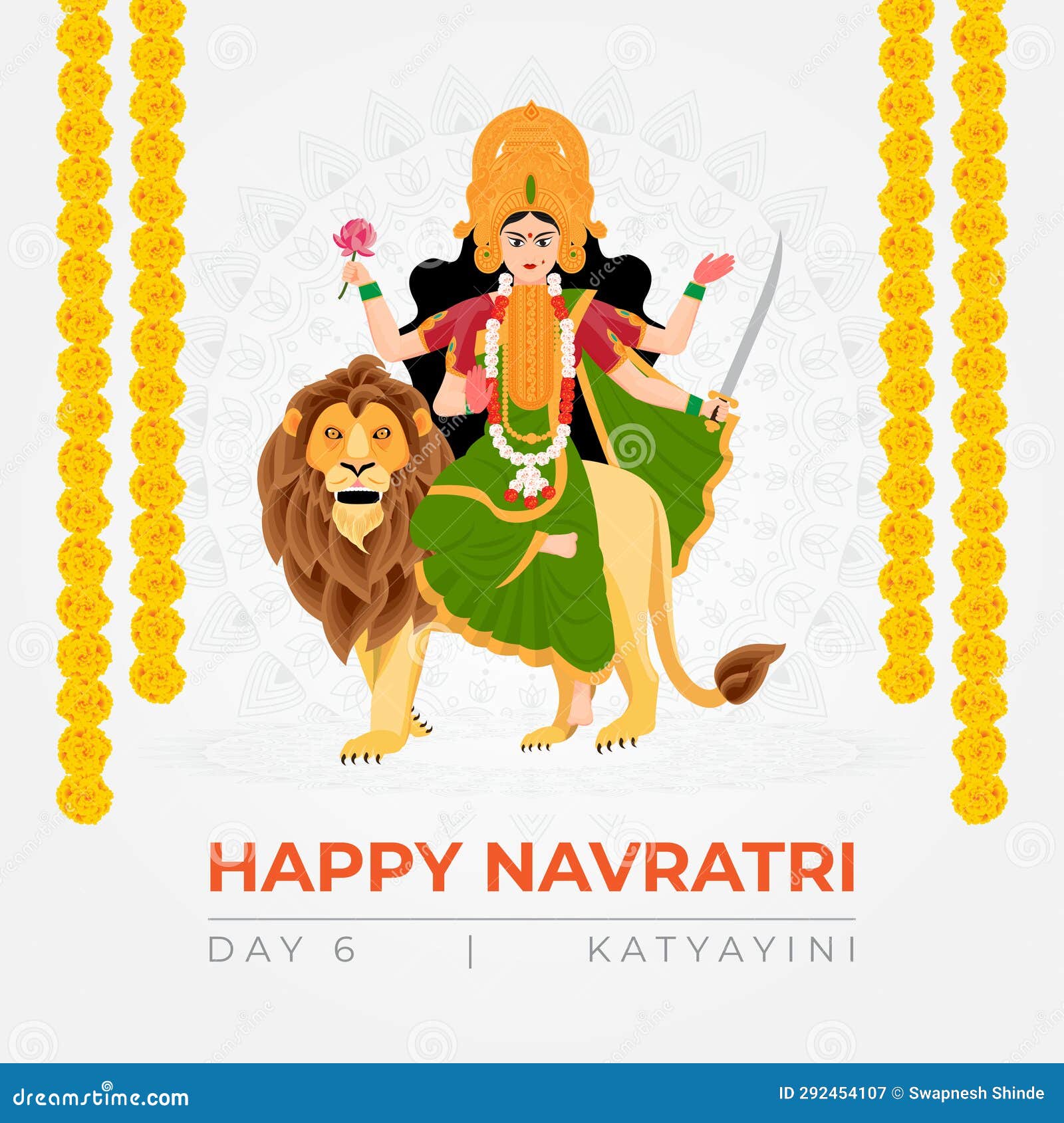 Happy Navratri Concept Illustration Stock Vector - Illustration of ...