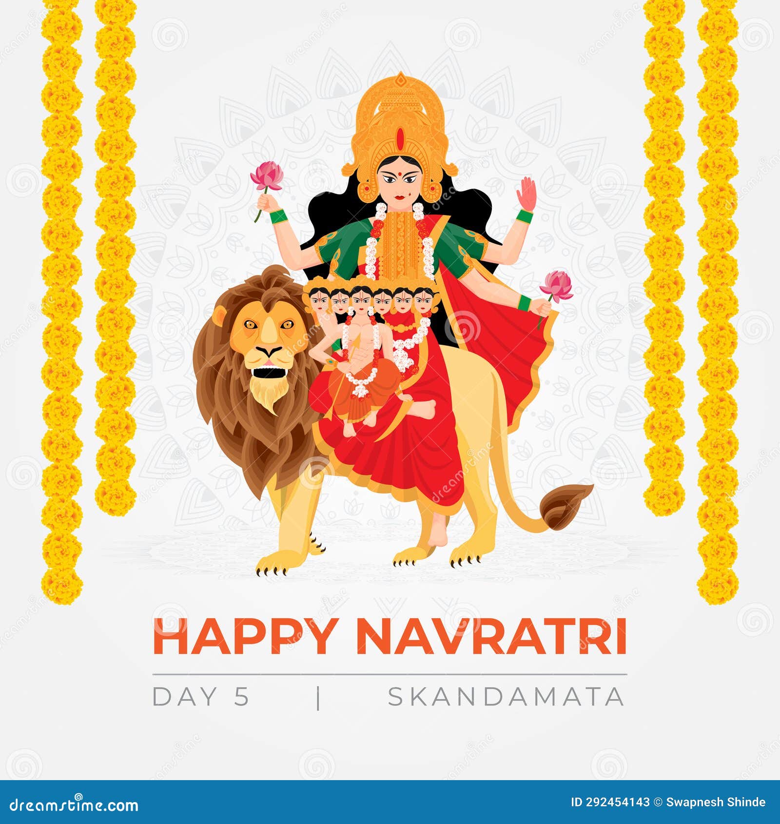 Happy Navratri Concept Illustration Stock Vector - Illustration of ...