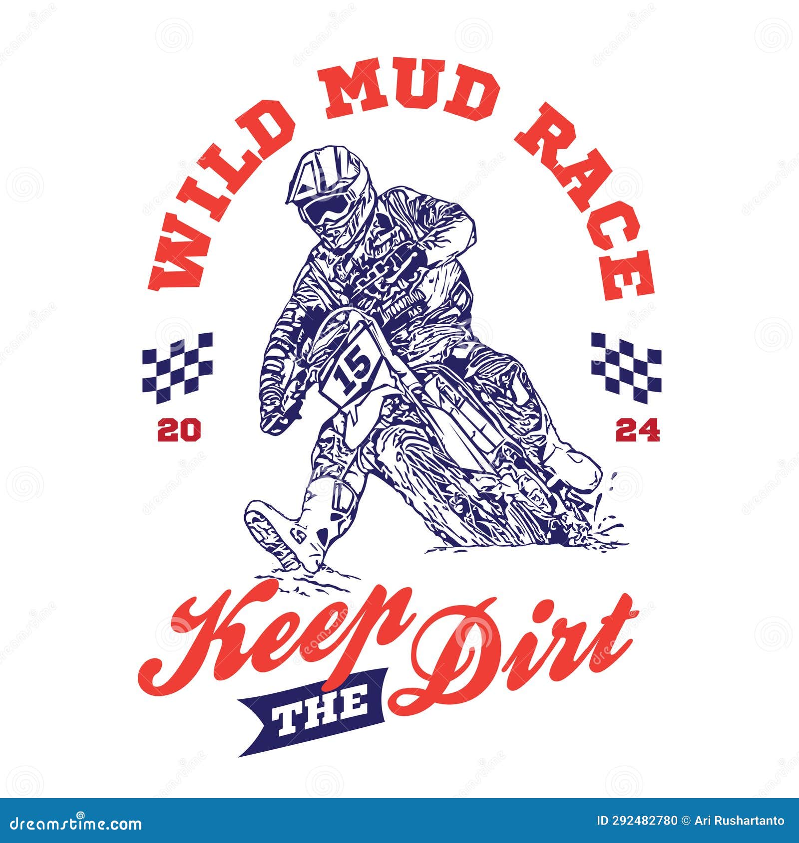 Motocross Enduro Racer Cartoon Vector | CartoonDealer.com #83272463