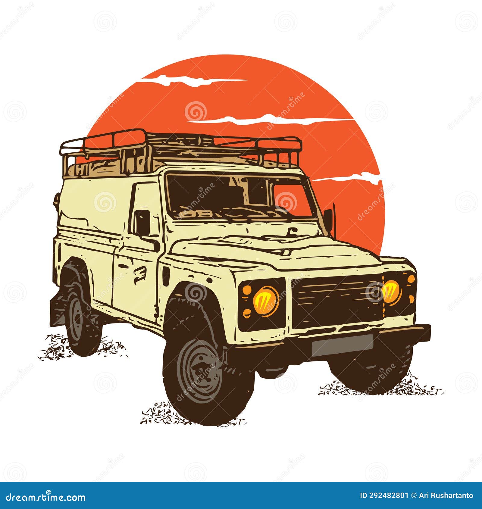 Adventure Offroad Vehicle in Vector Illustration Stock Vector ...