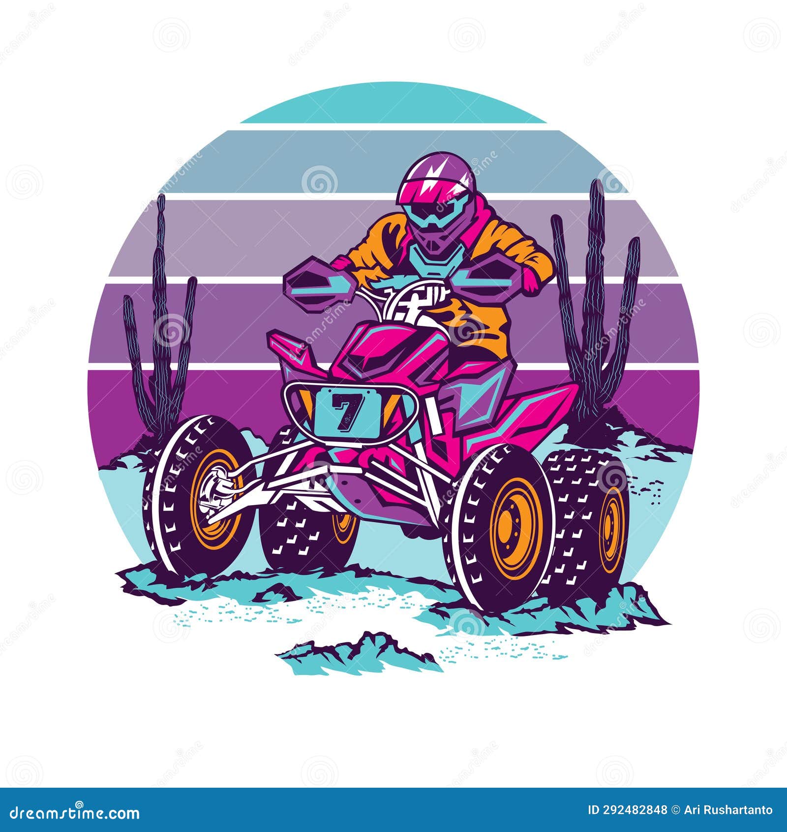 ATV Racing and Adventure Vector Illustration Design Stock Vector ...