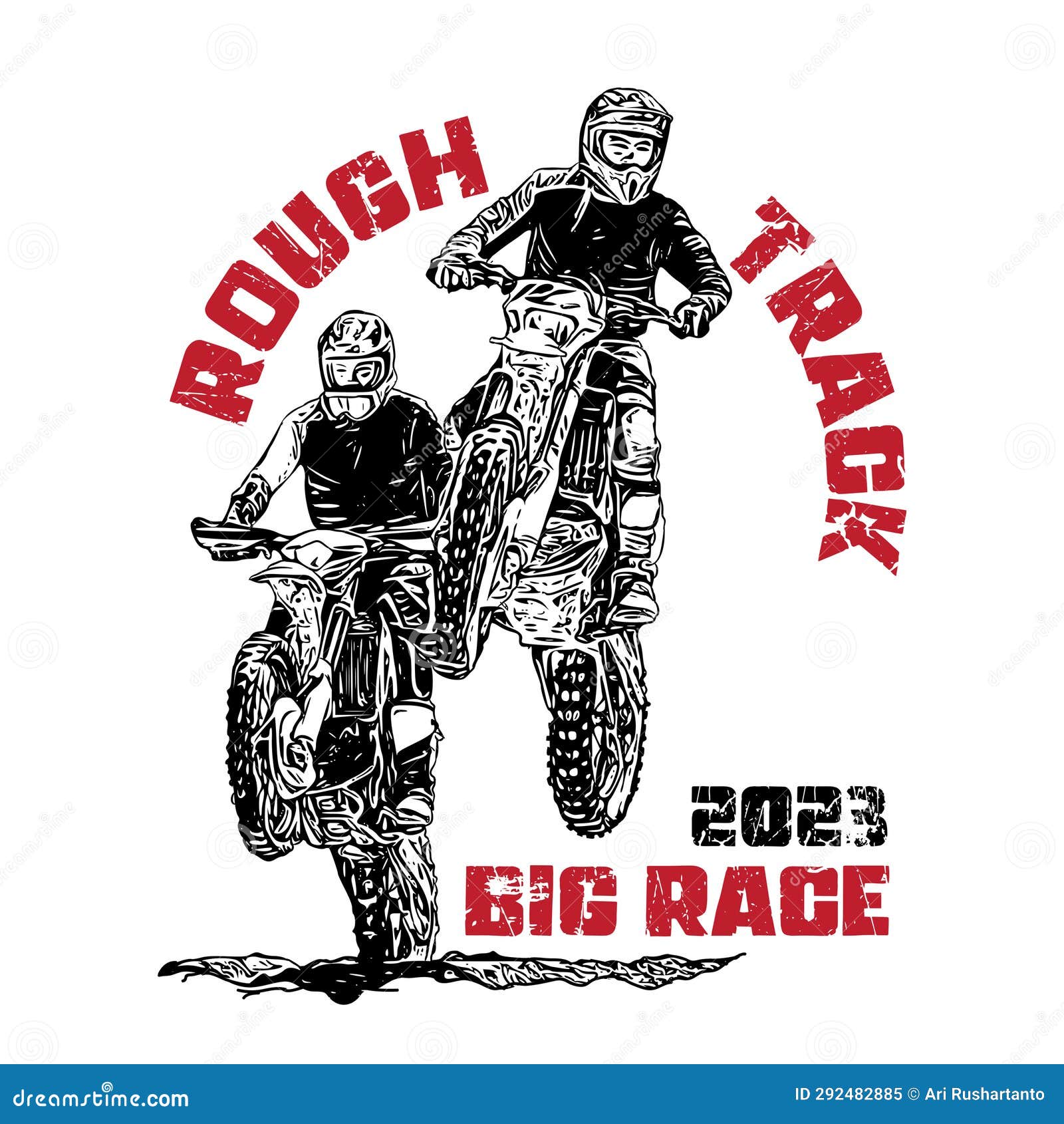 Motocross Enduro Racer Cartoon Vector | CartoonDealer.com #83272463