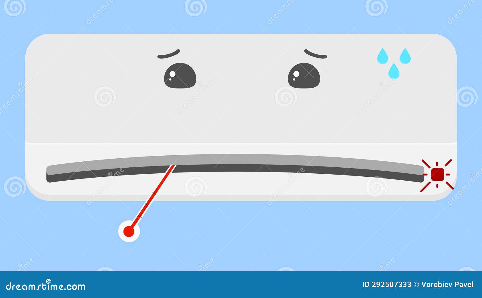 Broken Air Conditioner Water Leaks Stock Vector - Illustration of ...