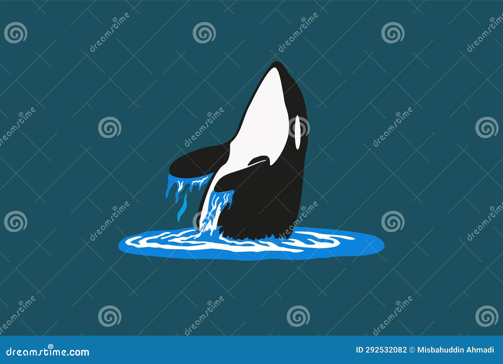 Illustration of Jumping Orca Out of Water Stock Vector - Illustration ...