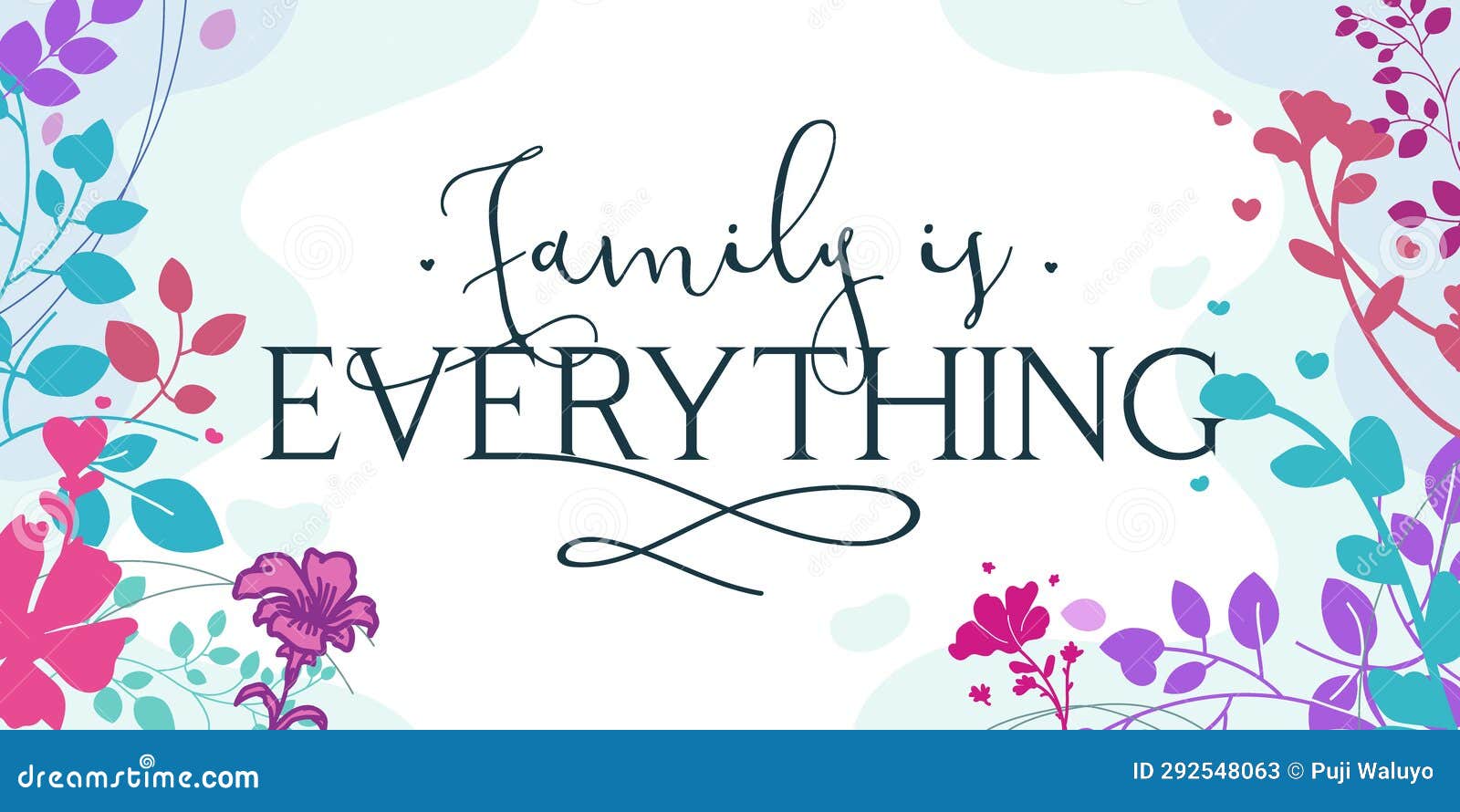 Family is Everything Quote Vector Natural Background Stock Vector ...