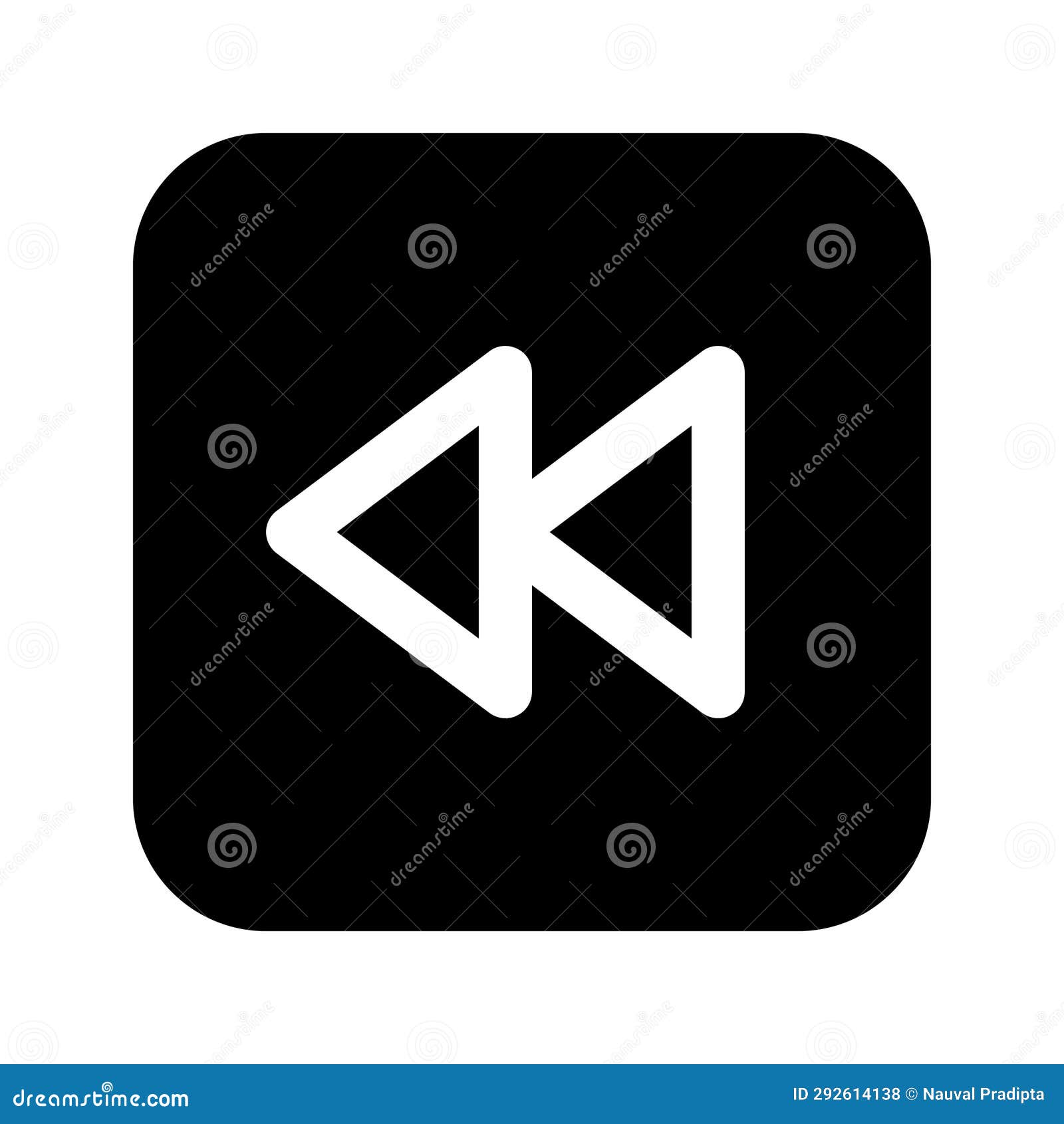 Backward Song Solid Style Icon Stock Vector - Illustration of arrow ...