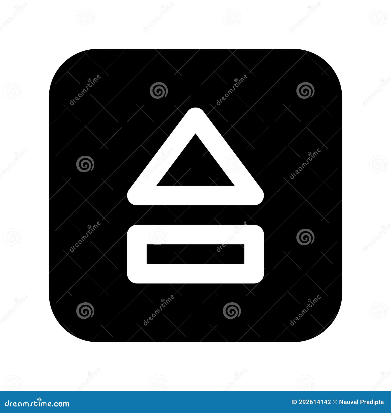 Eject Solid Style Icon stock vector. Illustration of control - 292614142