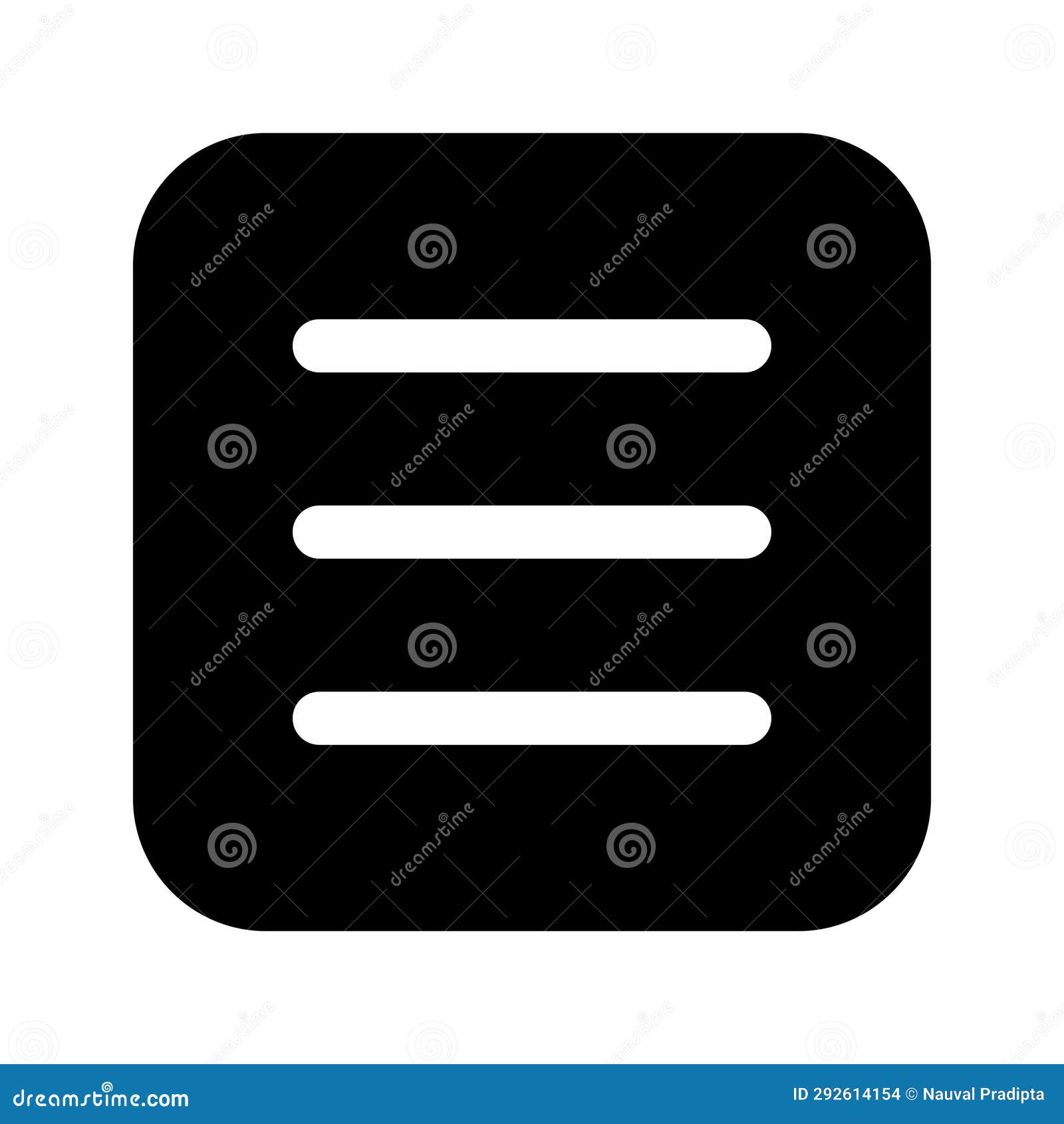 Menu Solid Style Icon stock vector. Illustration of menu - 292614154