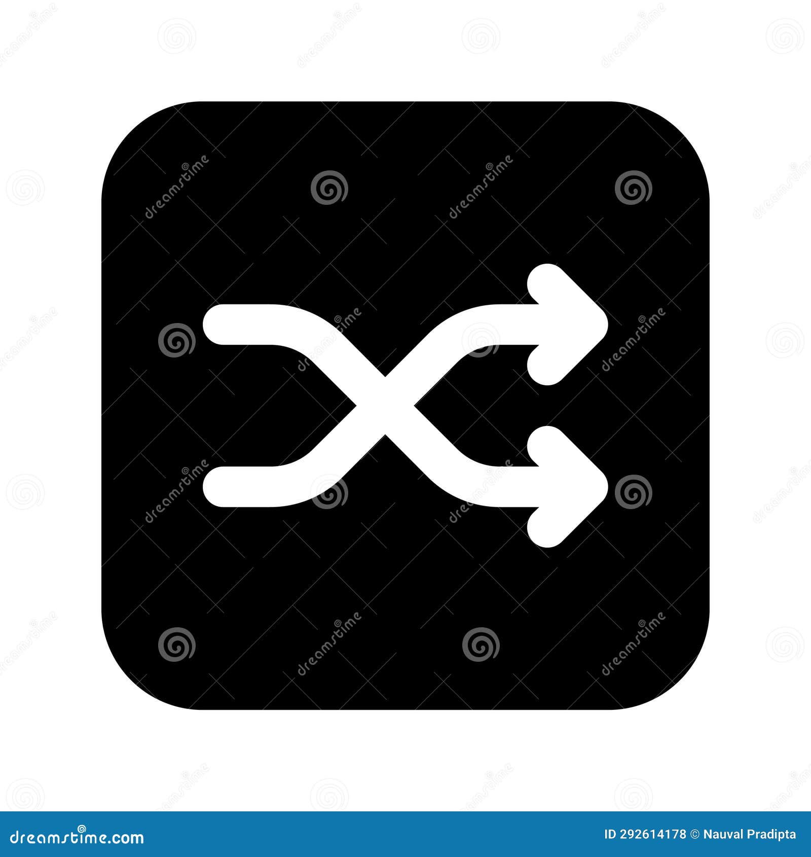 Shuffle Music Solid Style Icon Stock Vector - Illustration of shuffling ...